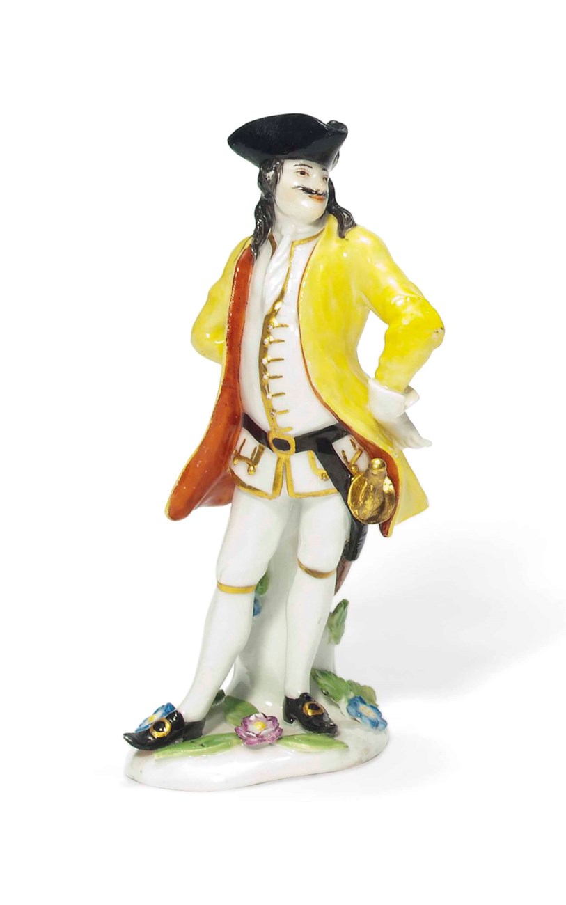 A MEISSEN COMMEDIA DELL'ARTE FIGURE OF IL CAPITANO SPAVENTO FROM THE ...