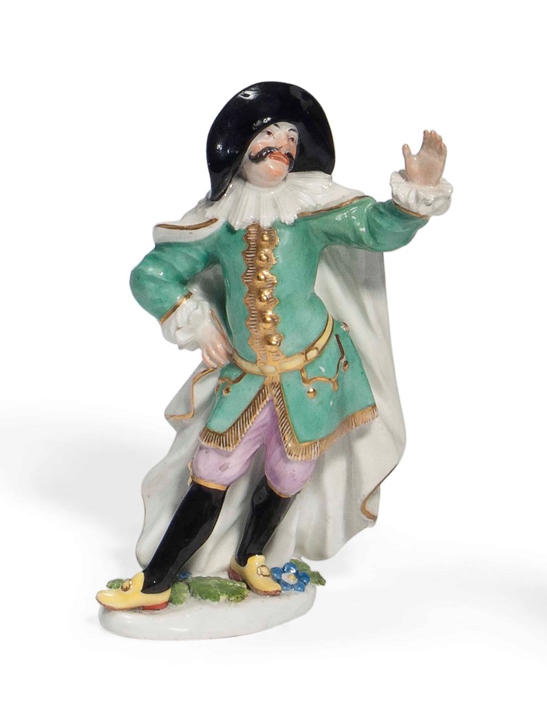 A MEISSEN COMMEDIA DELL'ARTE FIGURE OF DOTTORE BOLOARDO FROM THE DUKE ...