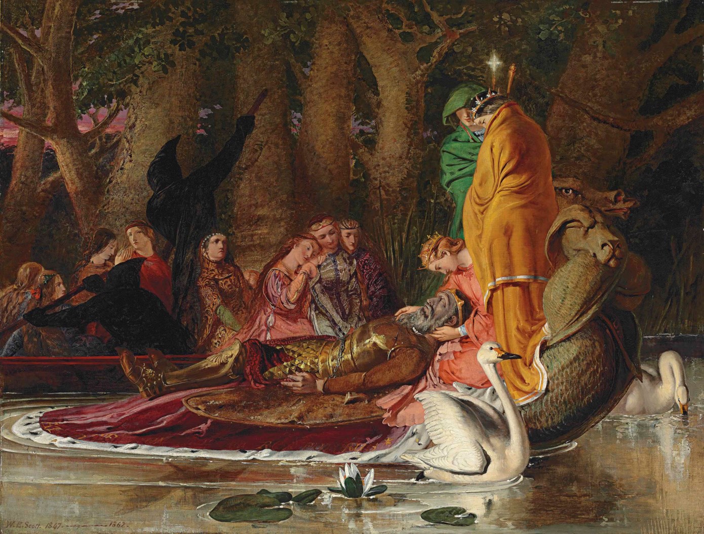 William Bell Scott (1811-1890) , King Arthur carried to the Land of ...