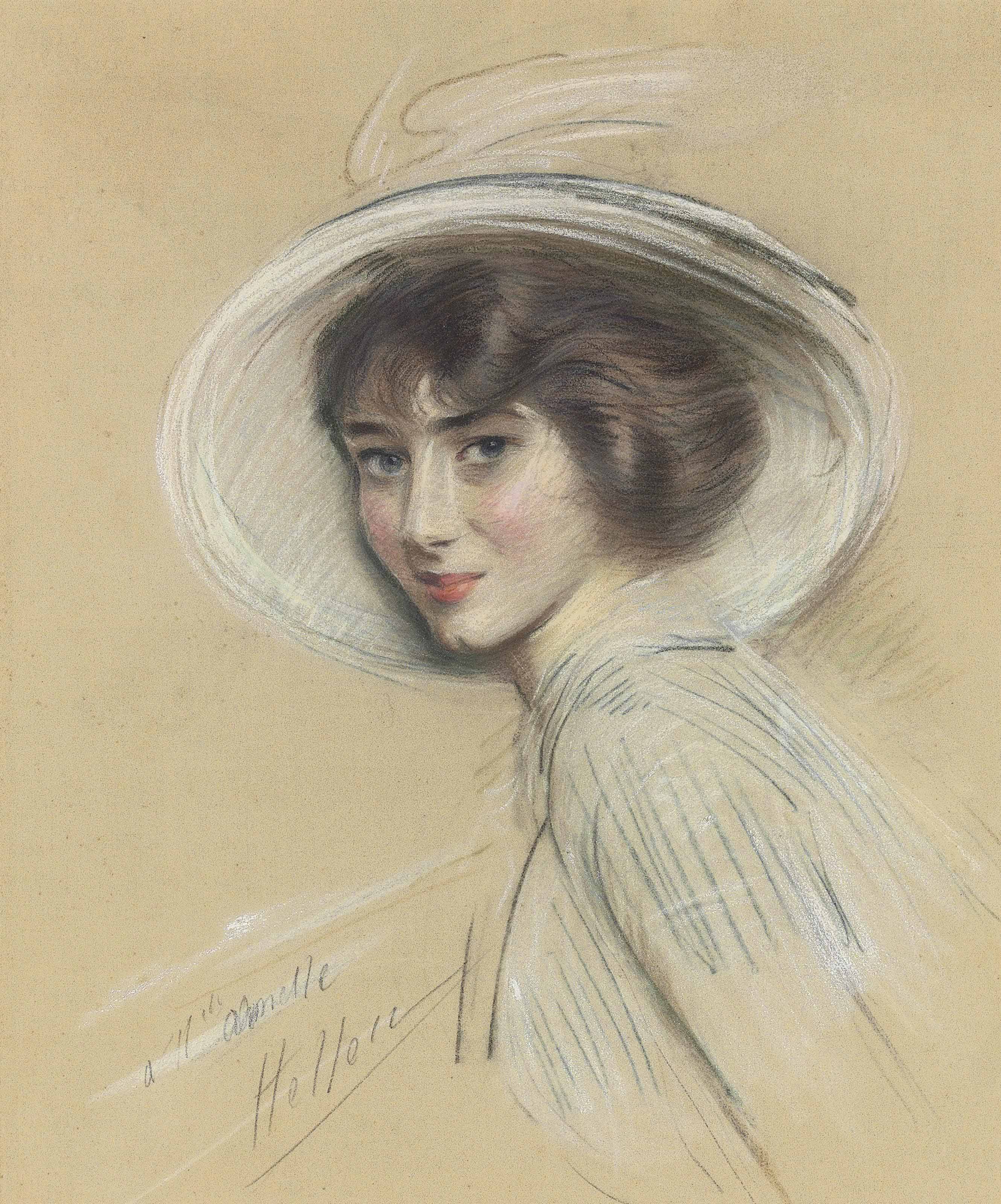 Paul César Helleu (French, 1859-1927) , Portrait of Mademoiselle ...