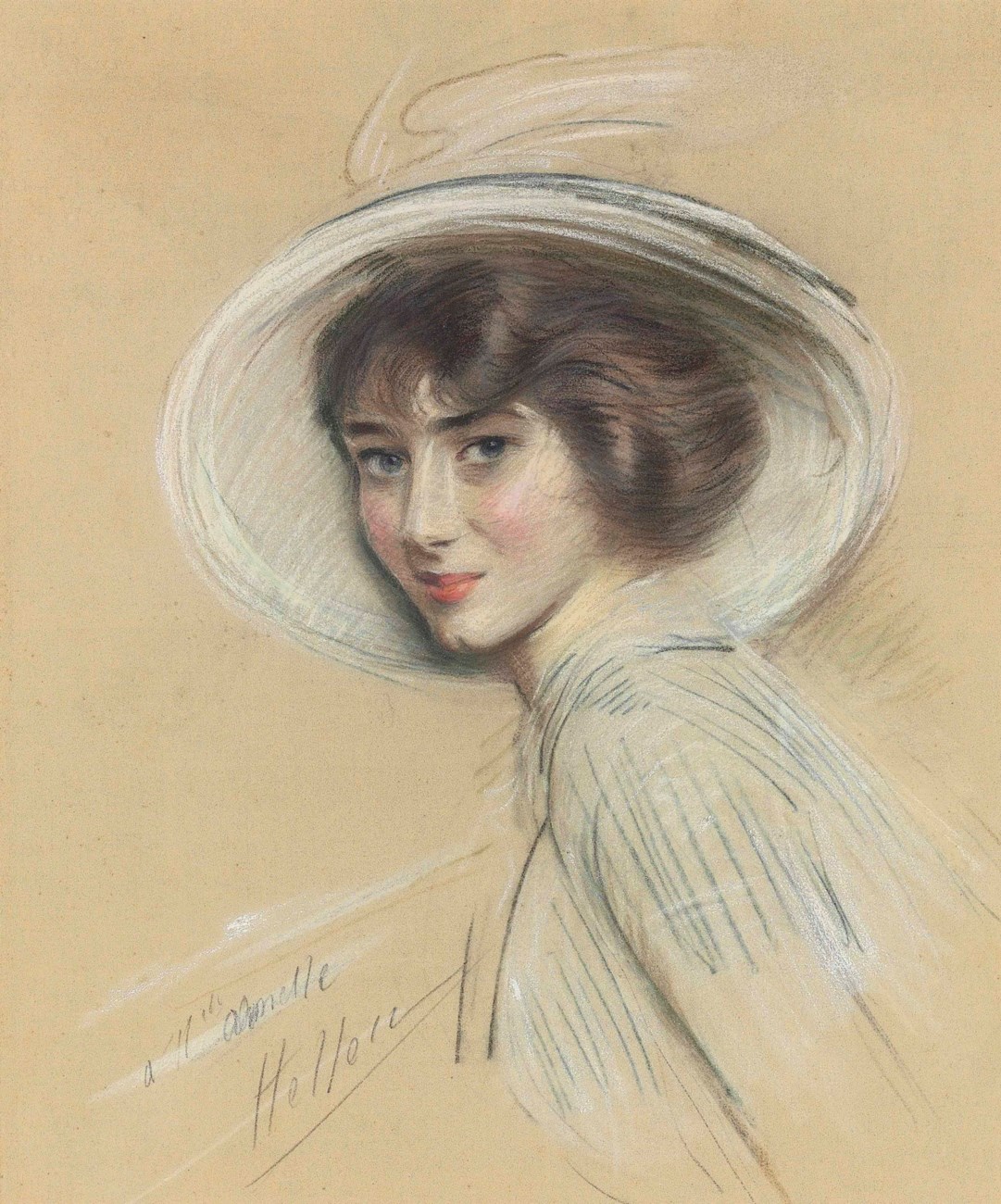 Paul César Helleu (French, 1859-1927) , Portrait of Mademoiselle ...