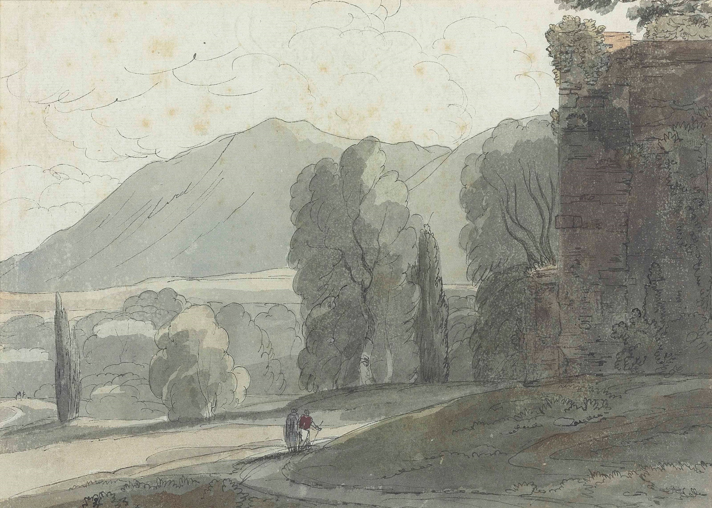 Francis Towne (Middlesex 1739-1816 London) , Villa Adriana, Tivoli ...