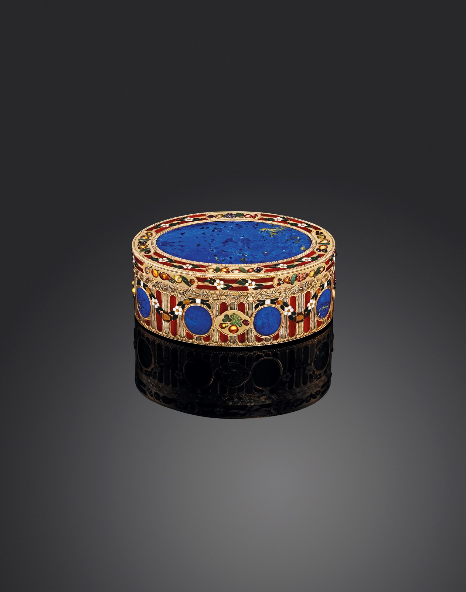 A SAXON ENAMELLED GOLD AND HARDSTONE SNUFF-BOX , BY JOHANN-CHRISTIAN ...