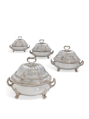 THE GLADSTONE DINNER-SERVICE A GEORGE IV SILVER DINNER-SERVICE