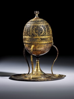 AN OTTOMAN GILT COPPER (TOMBAK) INCENSE BURNER (BUHURDAN) , TURKEY ...
