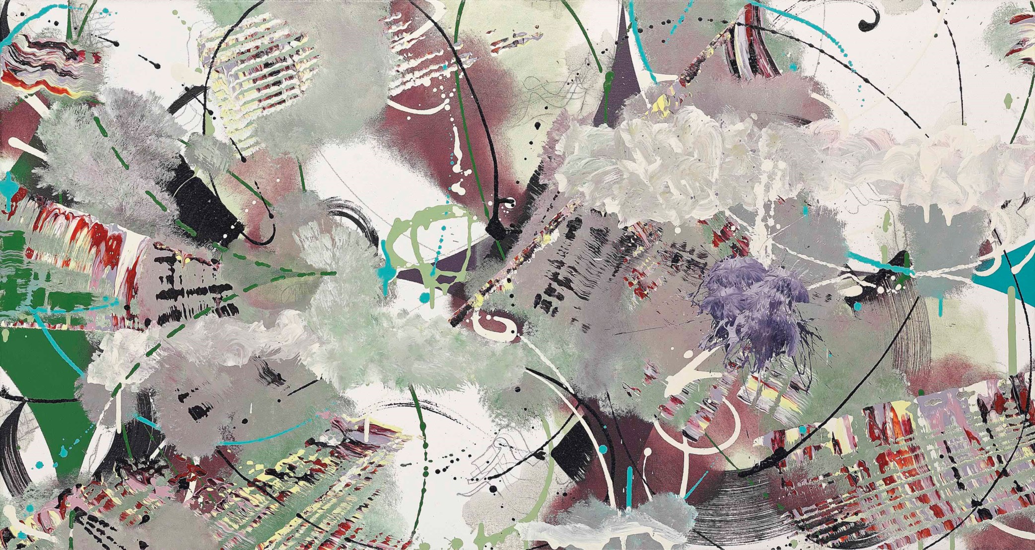 Fiona Rae (b. 1963) , Untitled (White + Purple) | Christie's