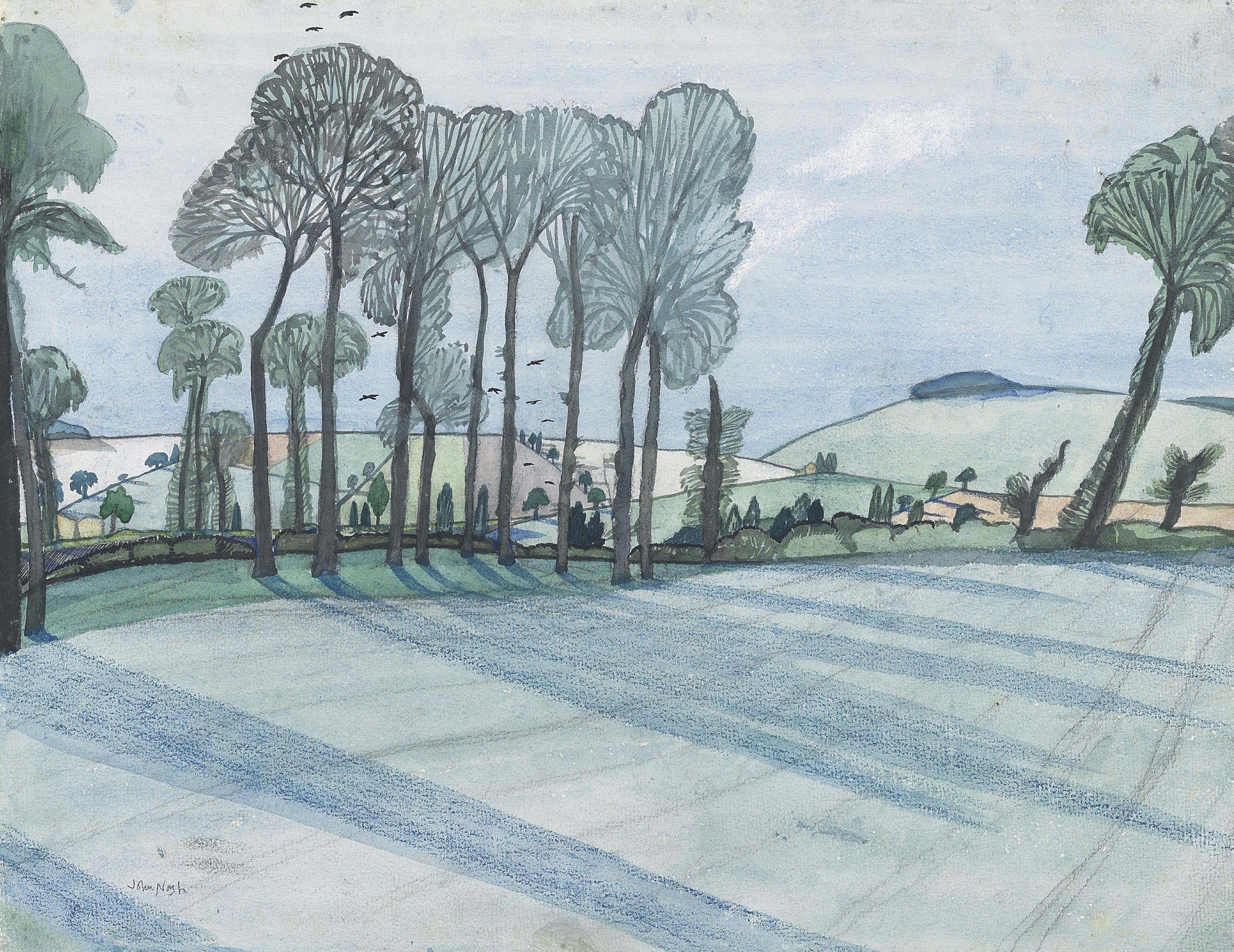 John Nash, R.A. (1893-1977) , Spring landscape | Christie's