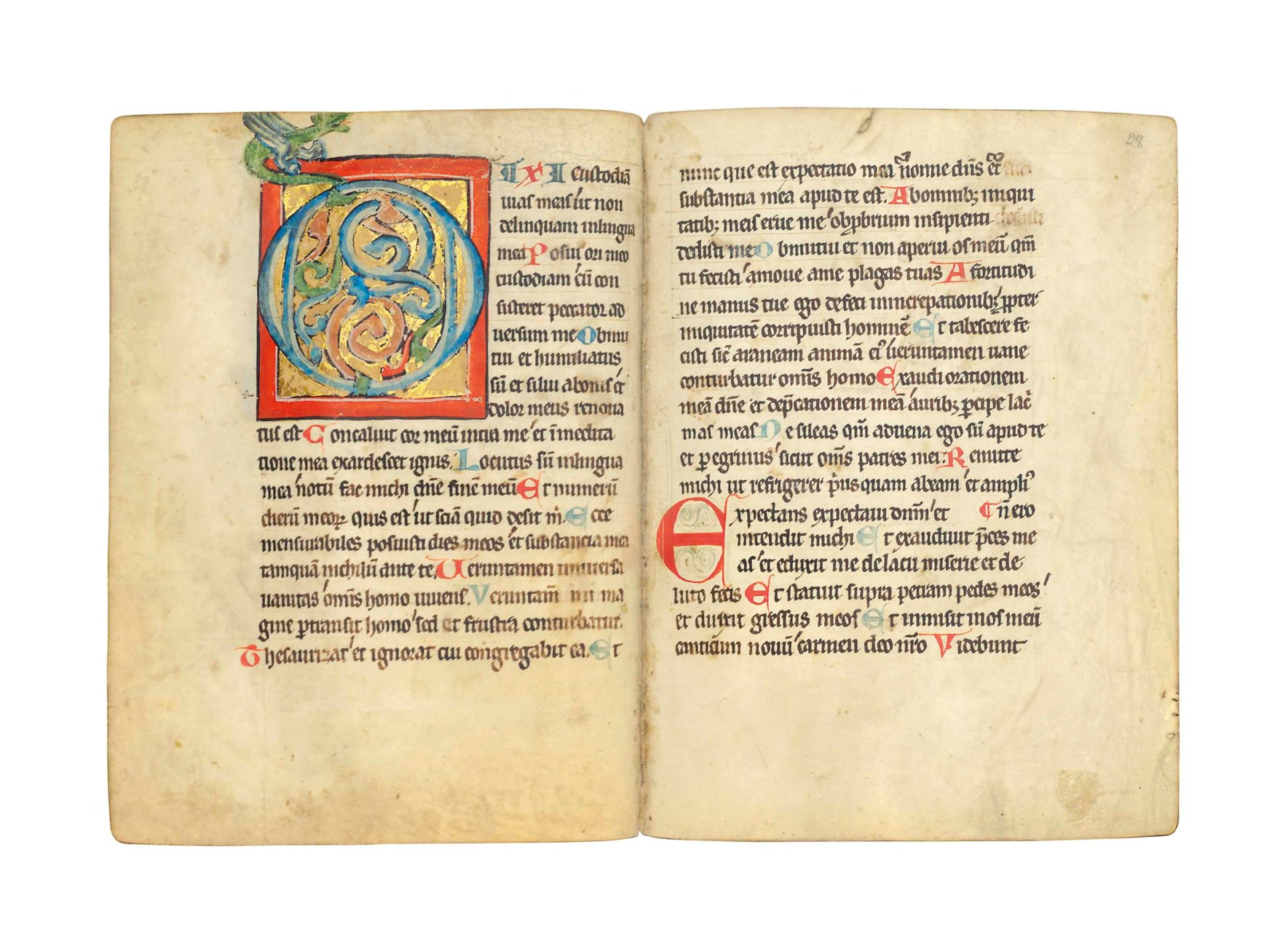 PSALTER, in Latin, with Canticles and Litany, ILLUMINATED MANUSCRIPT ON ...