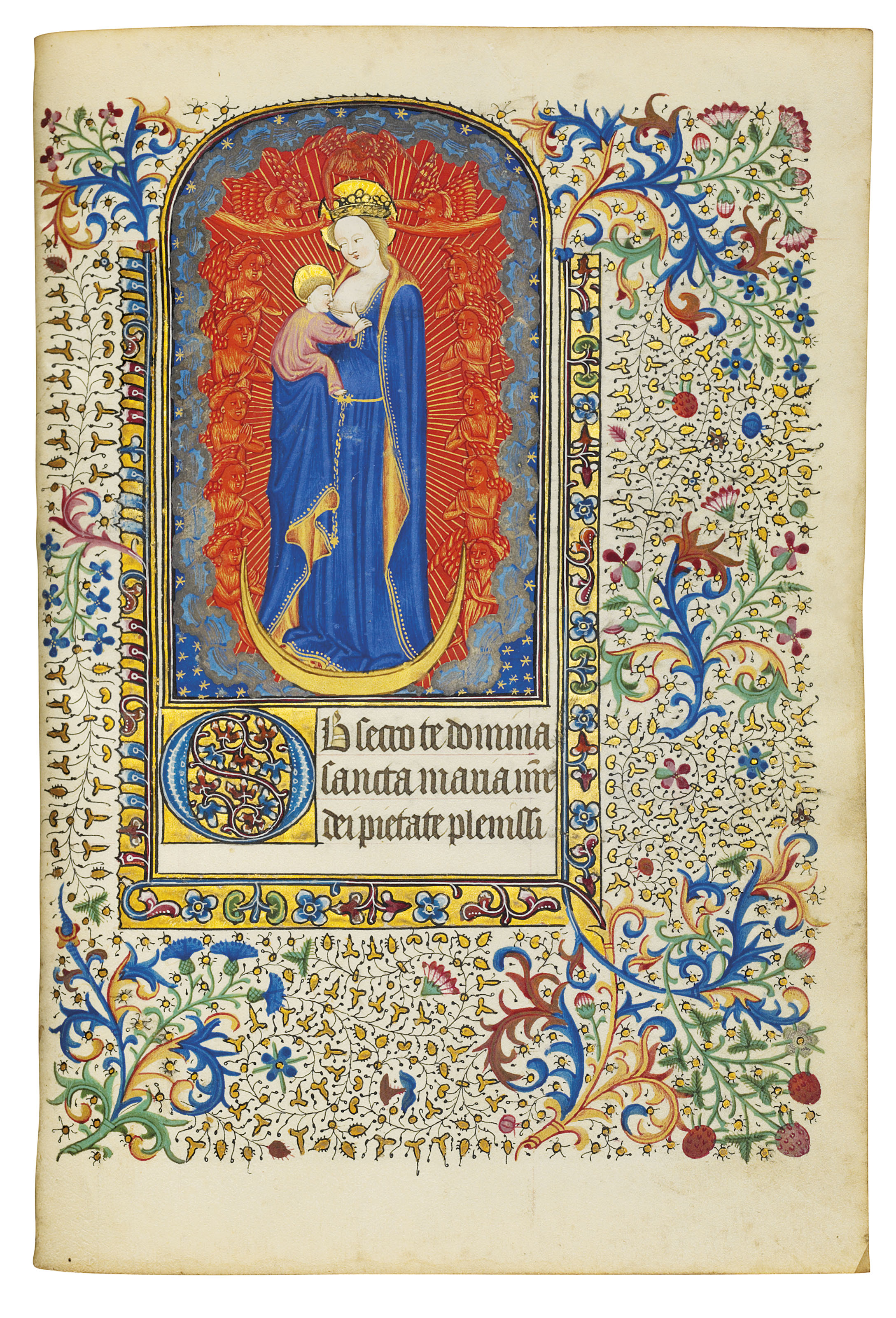 BOOK OF HOURS, in Latin and French, ILLUMINATED MANUSCRIPT ON VELLUM ...