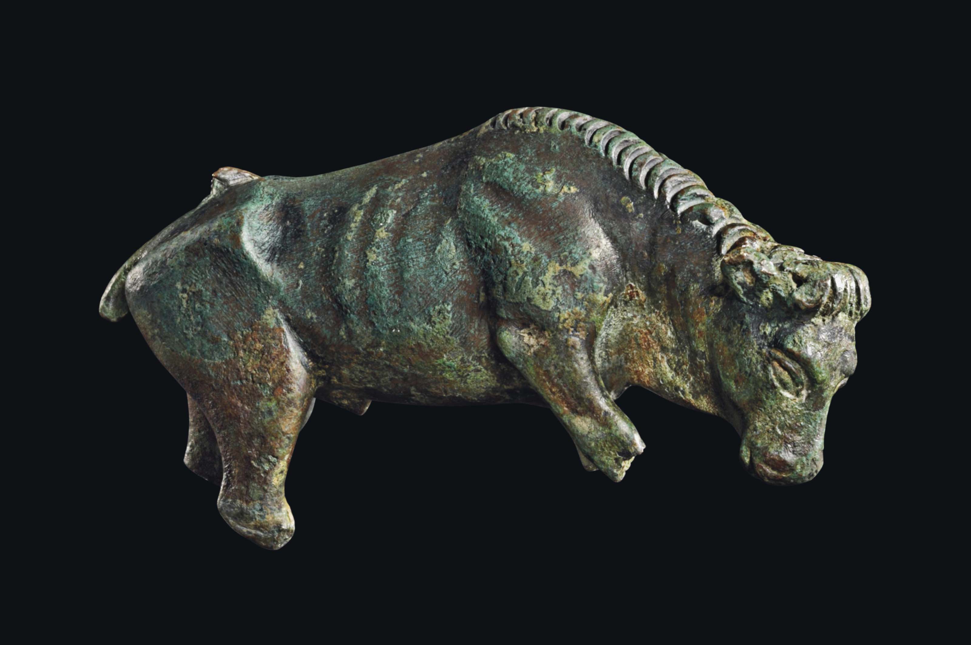 A GREEK BRONZE BULL , LATE CLASSICAL TO EARLY HELLENISTIC PERIOD, CIRCA ...