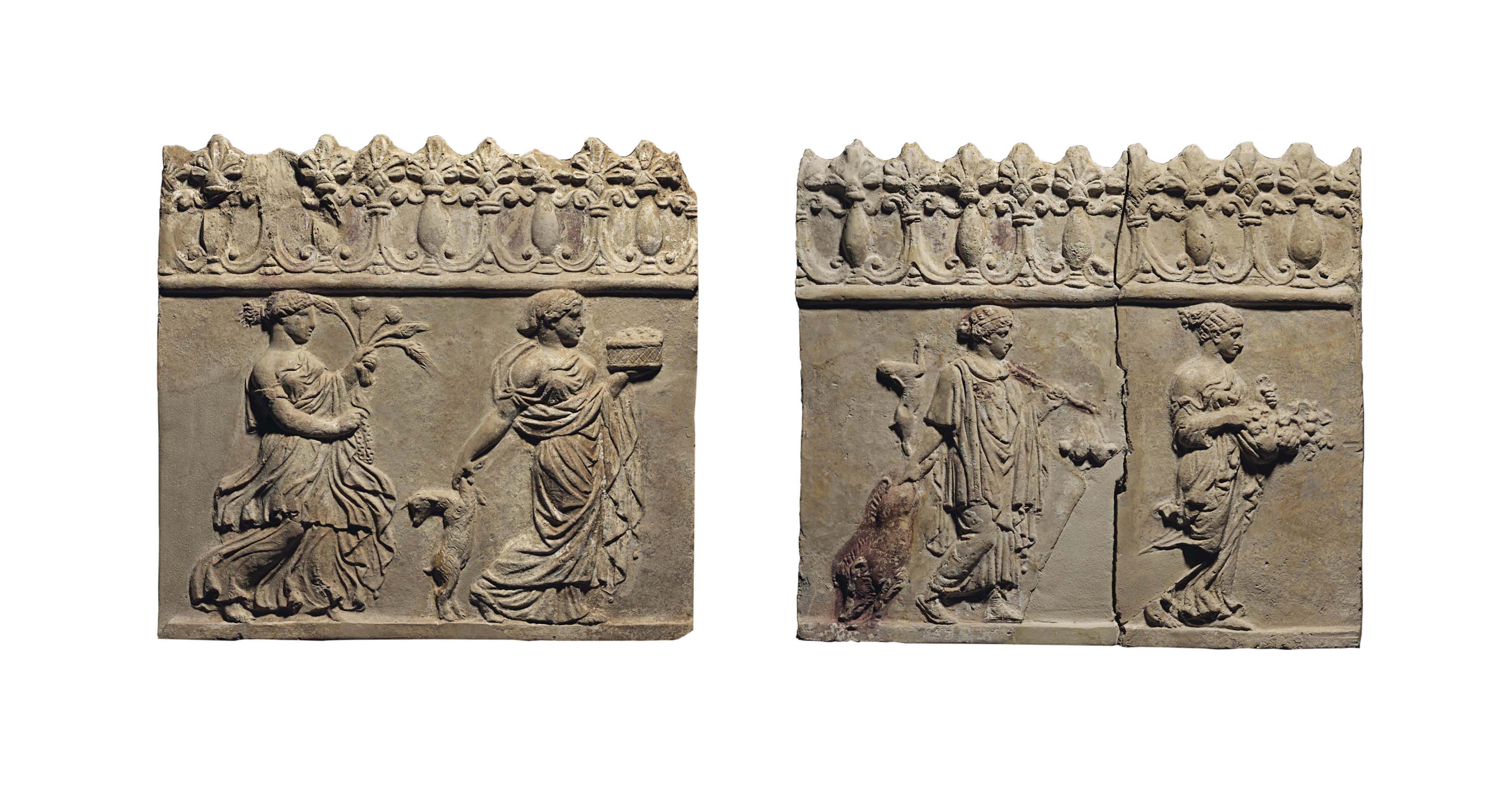 TWO ROMAN TERRACOTTA 'CAMPANA' RELIEFS