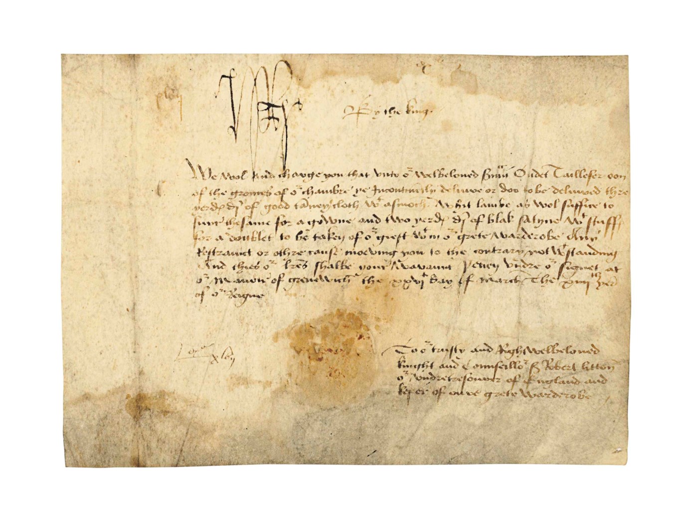 HENRY VII (1457-1509), king of England. Document signed ('H.R ...