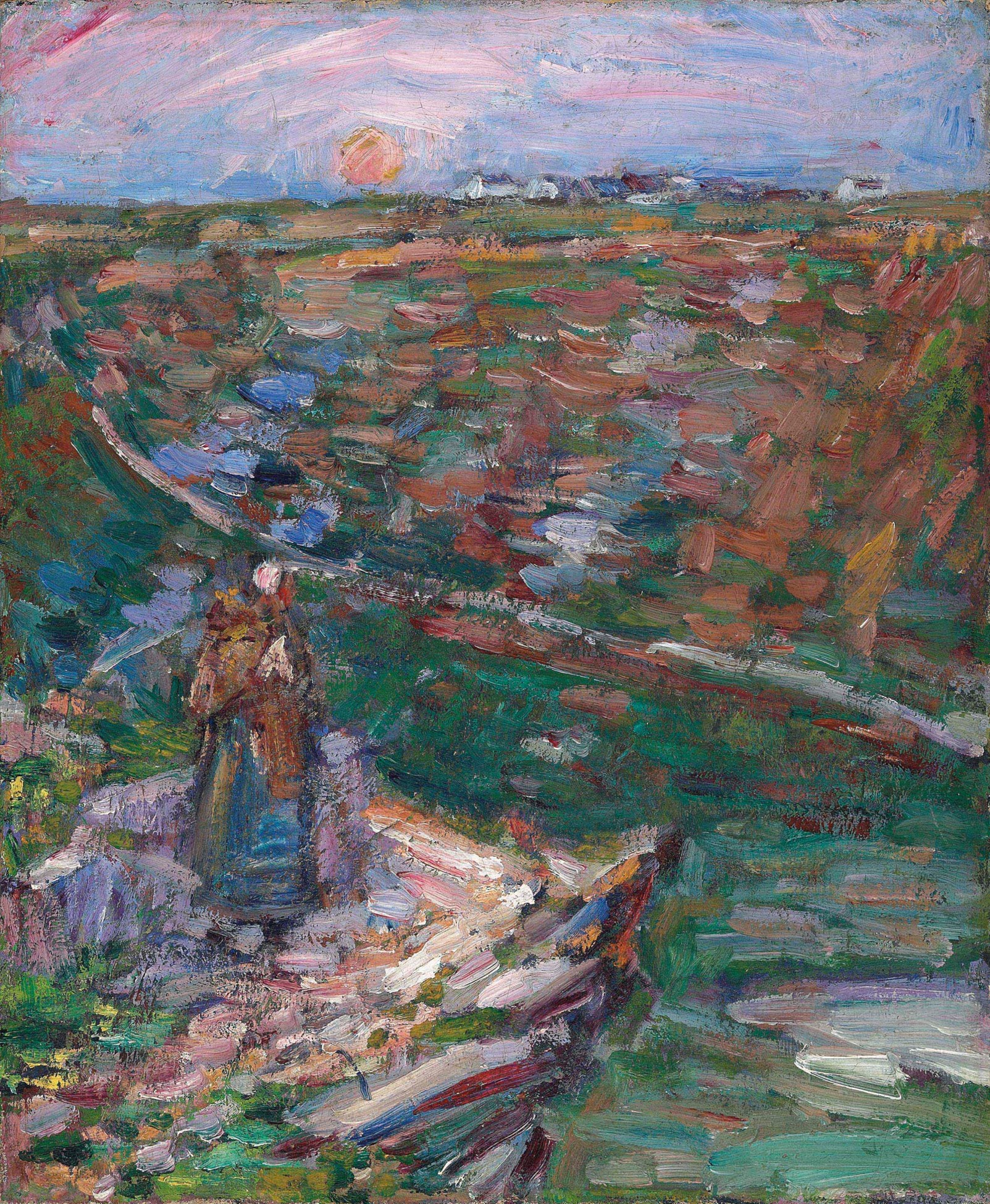 John Peter Russell (1858-1930) , Breton woman on a cliff top, Belle-Ile ...