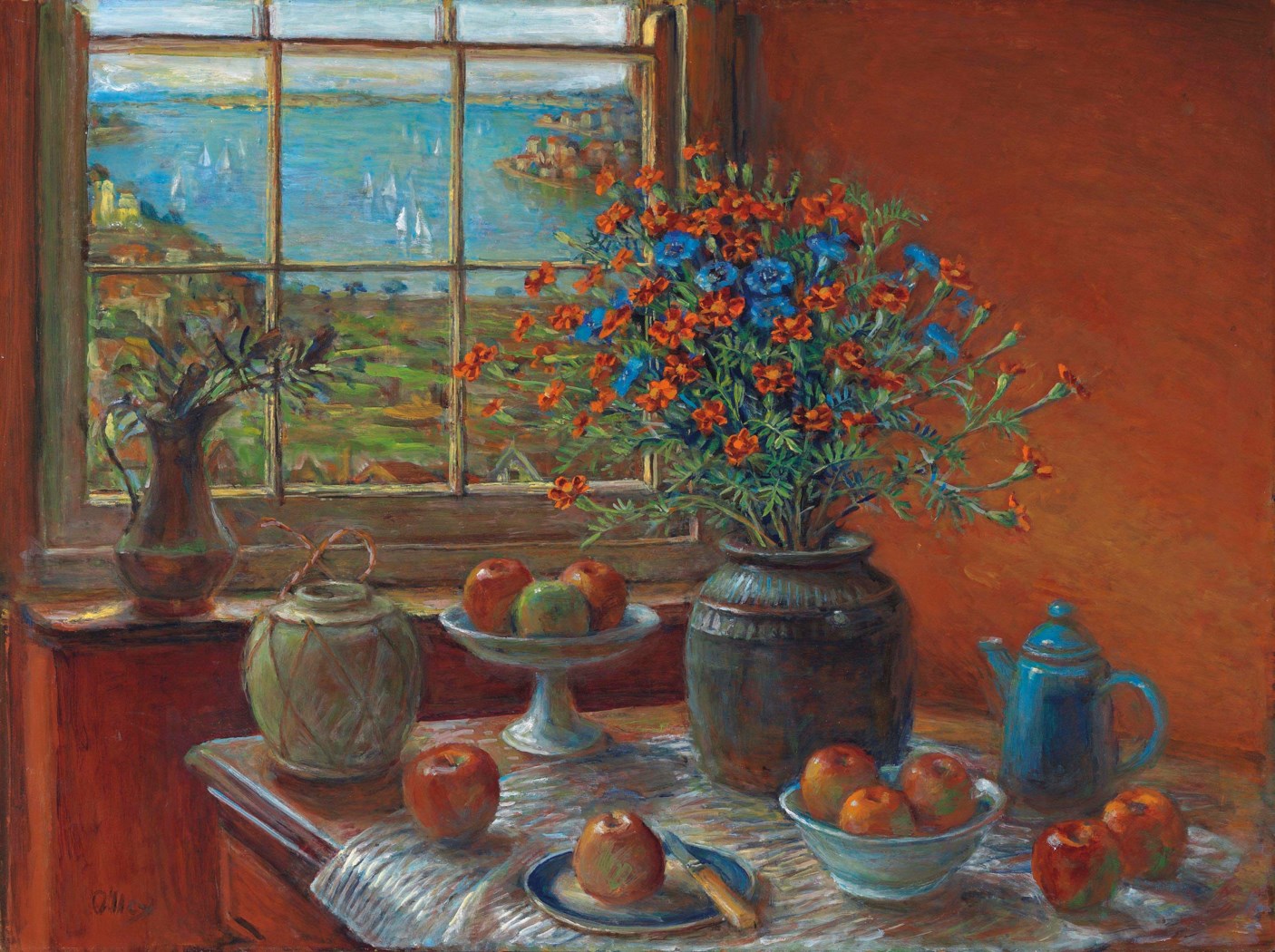 Margaret Hannah Olley (1923-2011) , Still Life with Harbour View ...