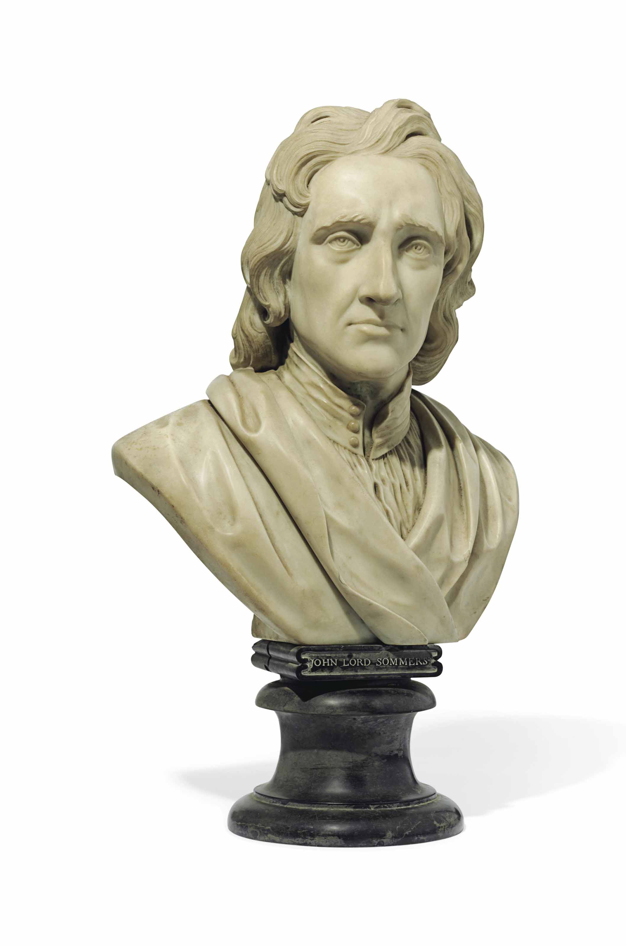 A CARVED MARBLE BUST OF JOHN LOCKE , ATTRIBUTED TO GIOVANNI BATTISTA ...