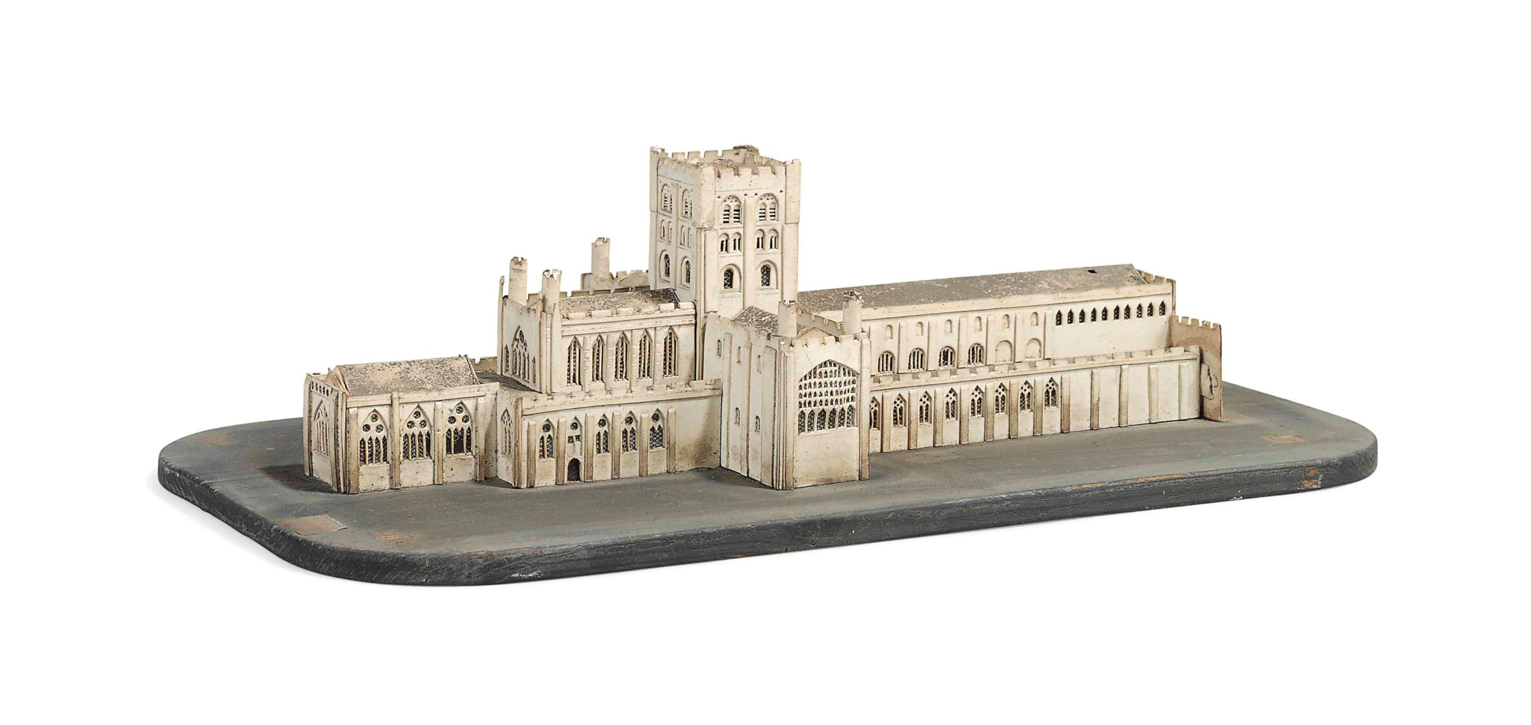 AN ARCHITECTURAL CARD MODEL OF ST. ALBANS CATHEDRAL , 19TH CENTURY ...