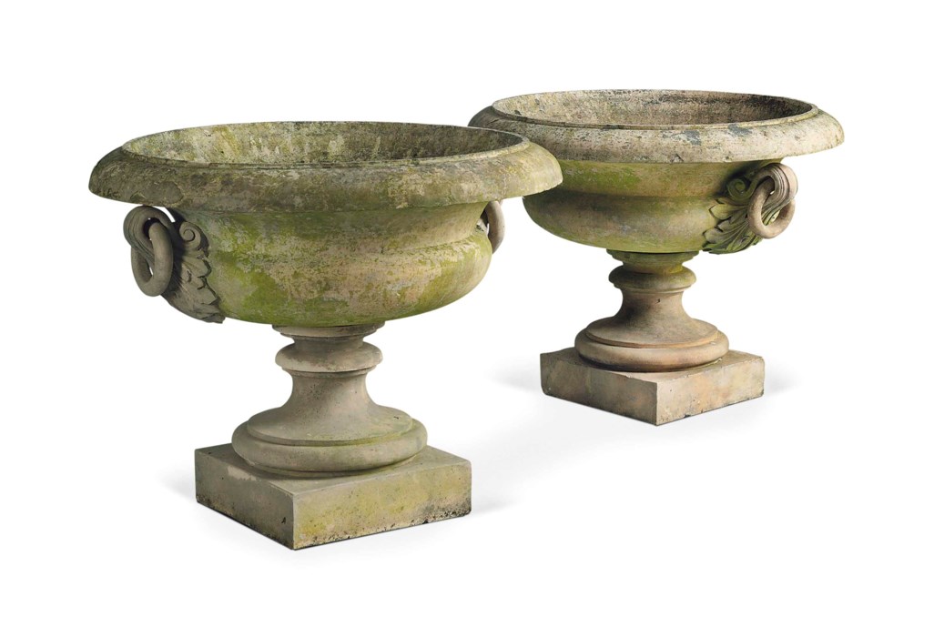 A PAIR OF VICTORIAN TERRACOTTA TAZZA , ATTRIBUTED TO JAMES PULHAM ...