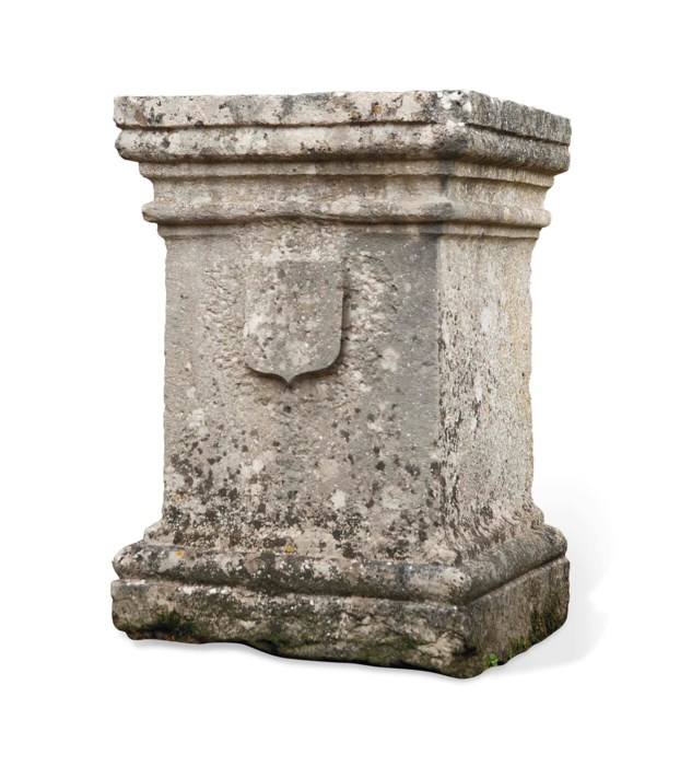 A LIMESTONE PLINTH