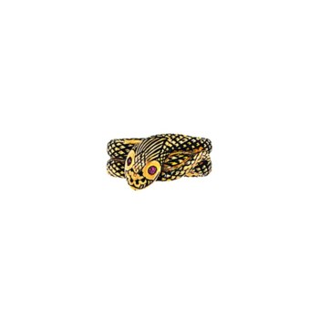 A 19th century 18ct. gold, ruby and enamel mourning ring for Nathan ...