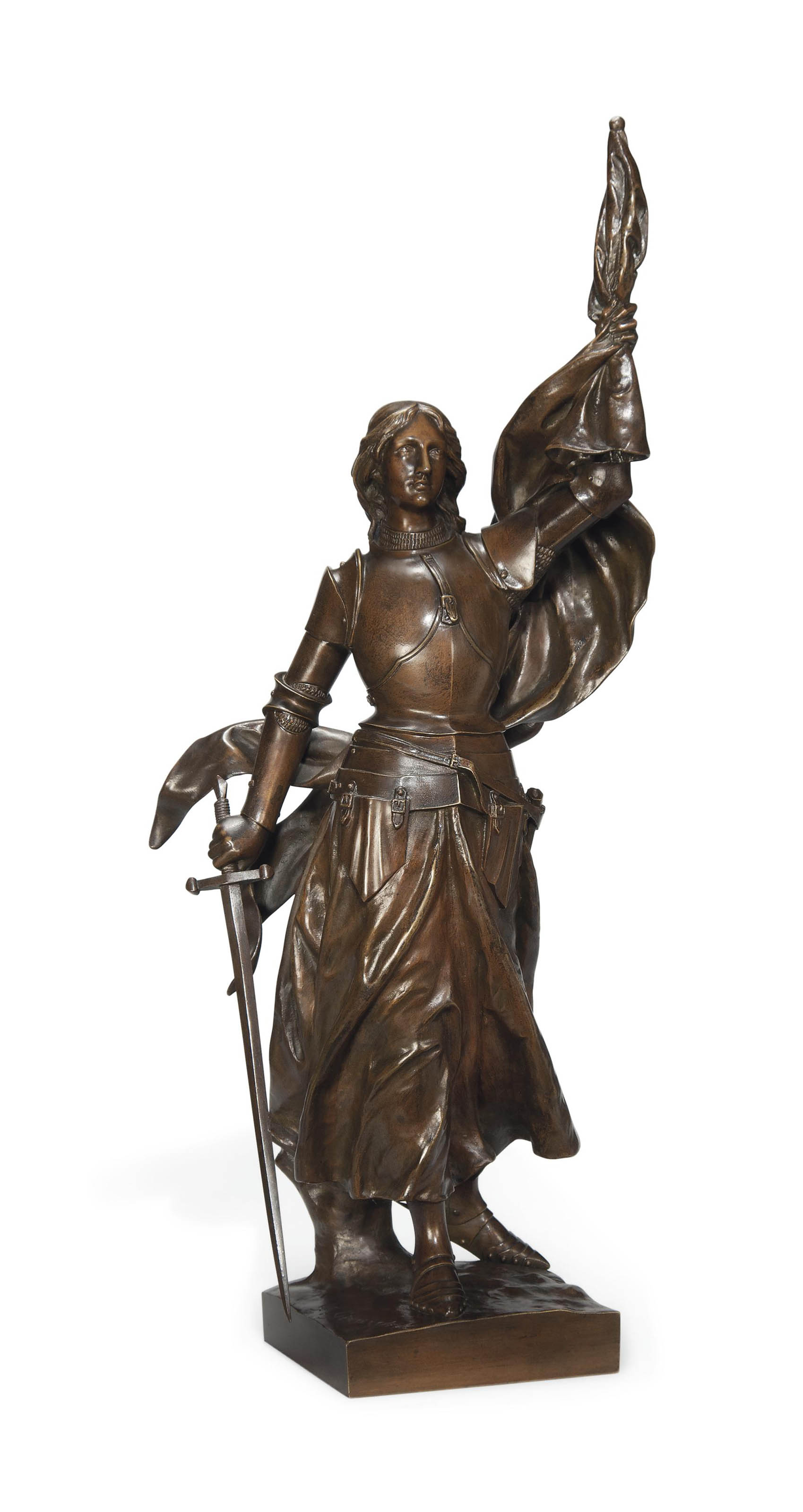 A FRENCH BRONZE MODEL OF JEANNE D'ARC