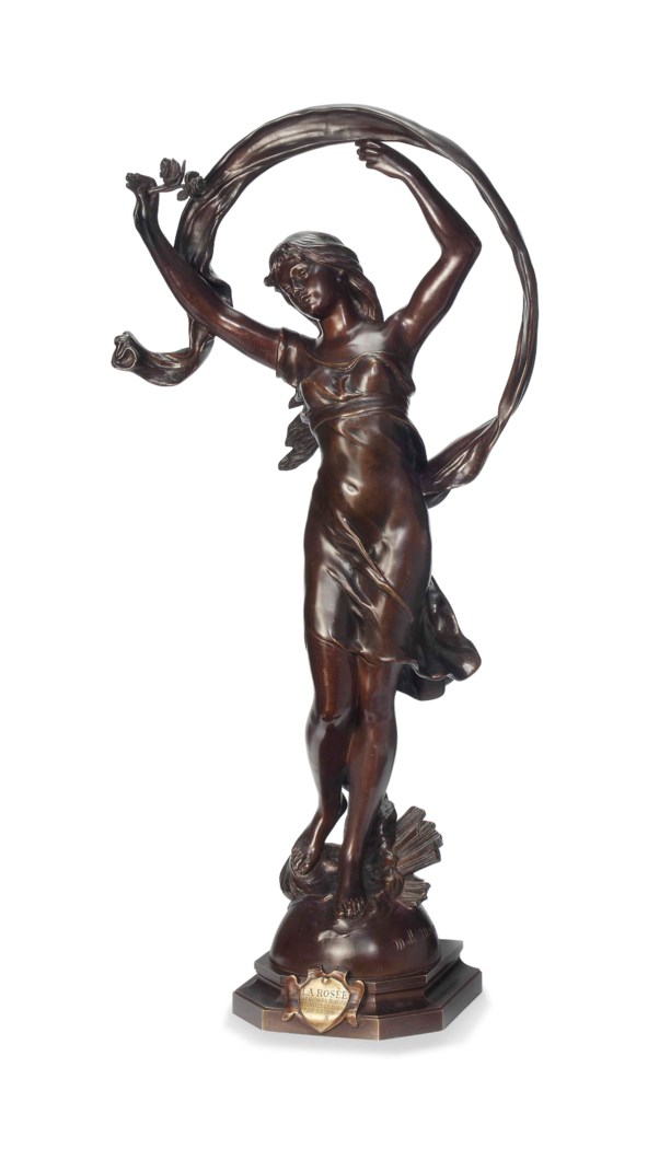 A FRENCH BRONZE FIGURE ENTITLED 'LA ROSEE' , LATE 19TH CENTURY, AFTER ...
