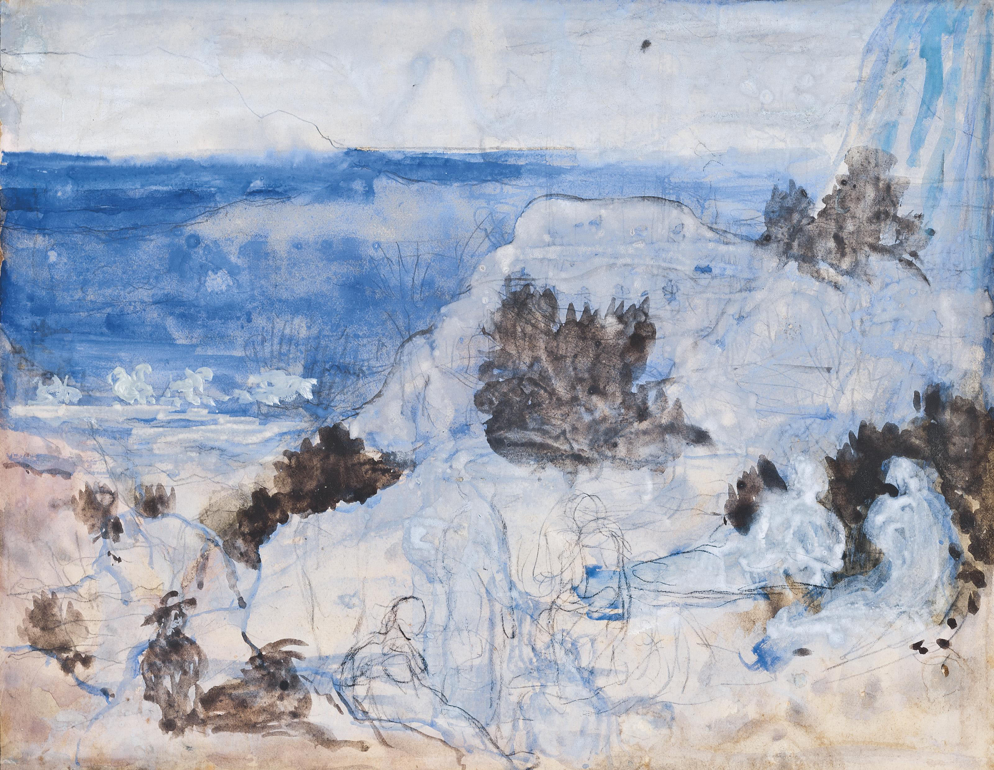 Pierre Puvis De Chavannes (1824-1898) , Study for Antique Vision ...
