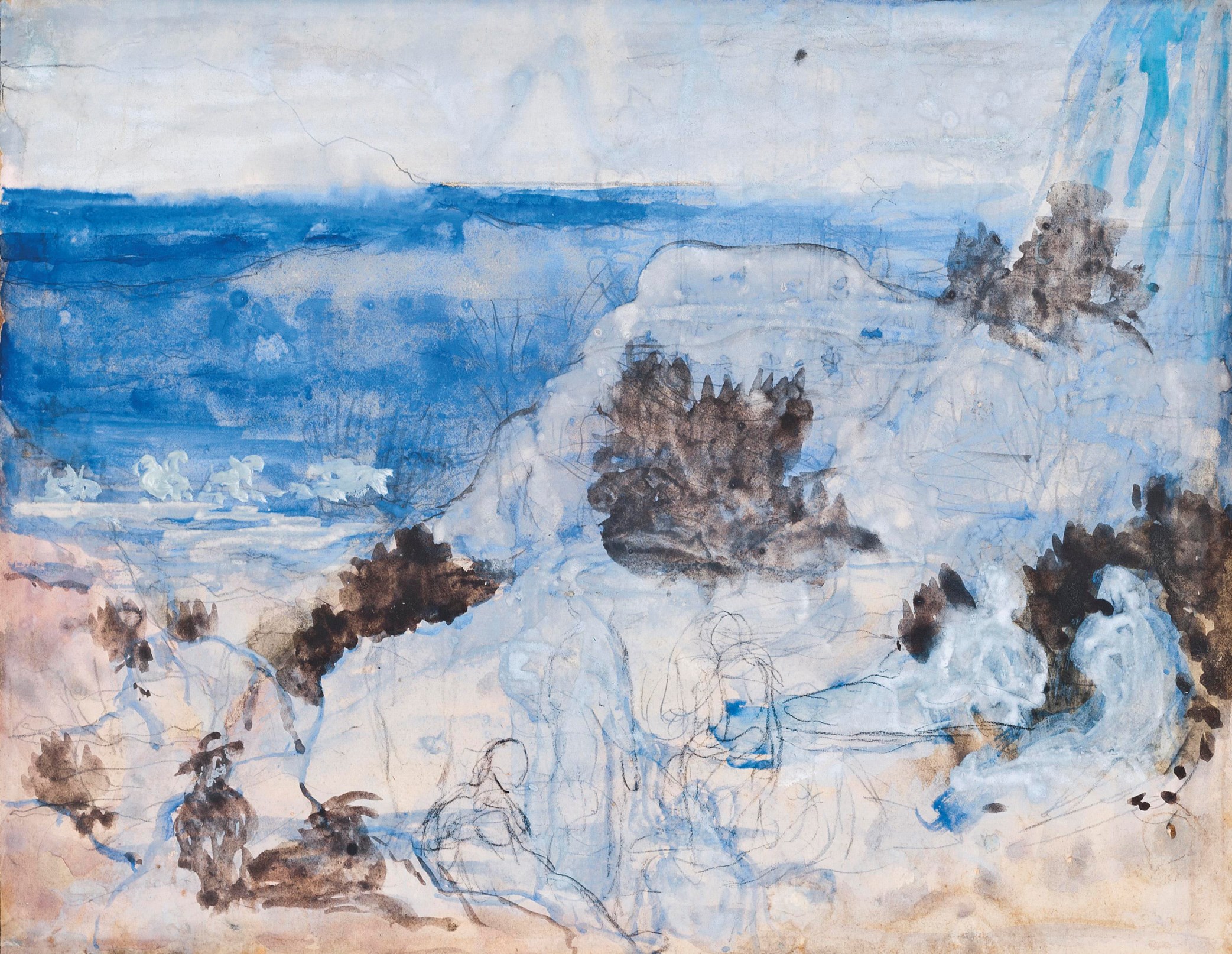 Pierre Puvis De Chavannes (1824-1898) , Study for Antique Vision ...