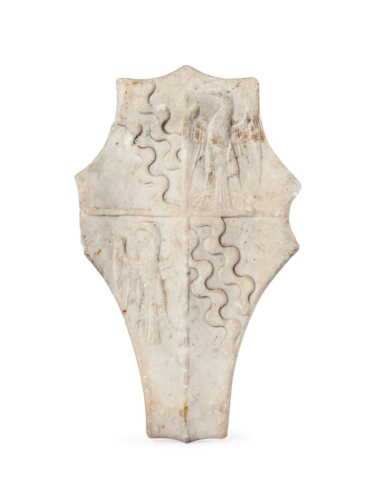 AN ITALIAN MARBLE ARMORIAL SHIELD FOR THE CAETANI FAMILY OF ROME , 15TH ...