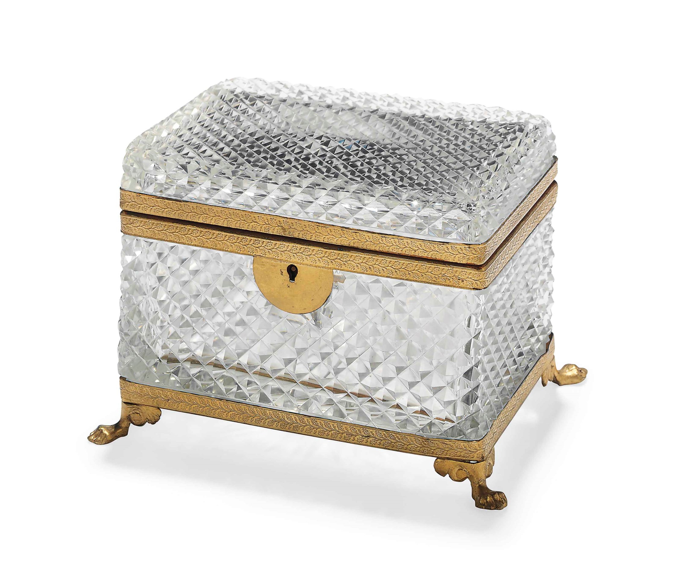 A FRENCH GILT-METAL-MOUNTED CUT-GLASS CASKET , LATE 19TH CENTURY ...