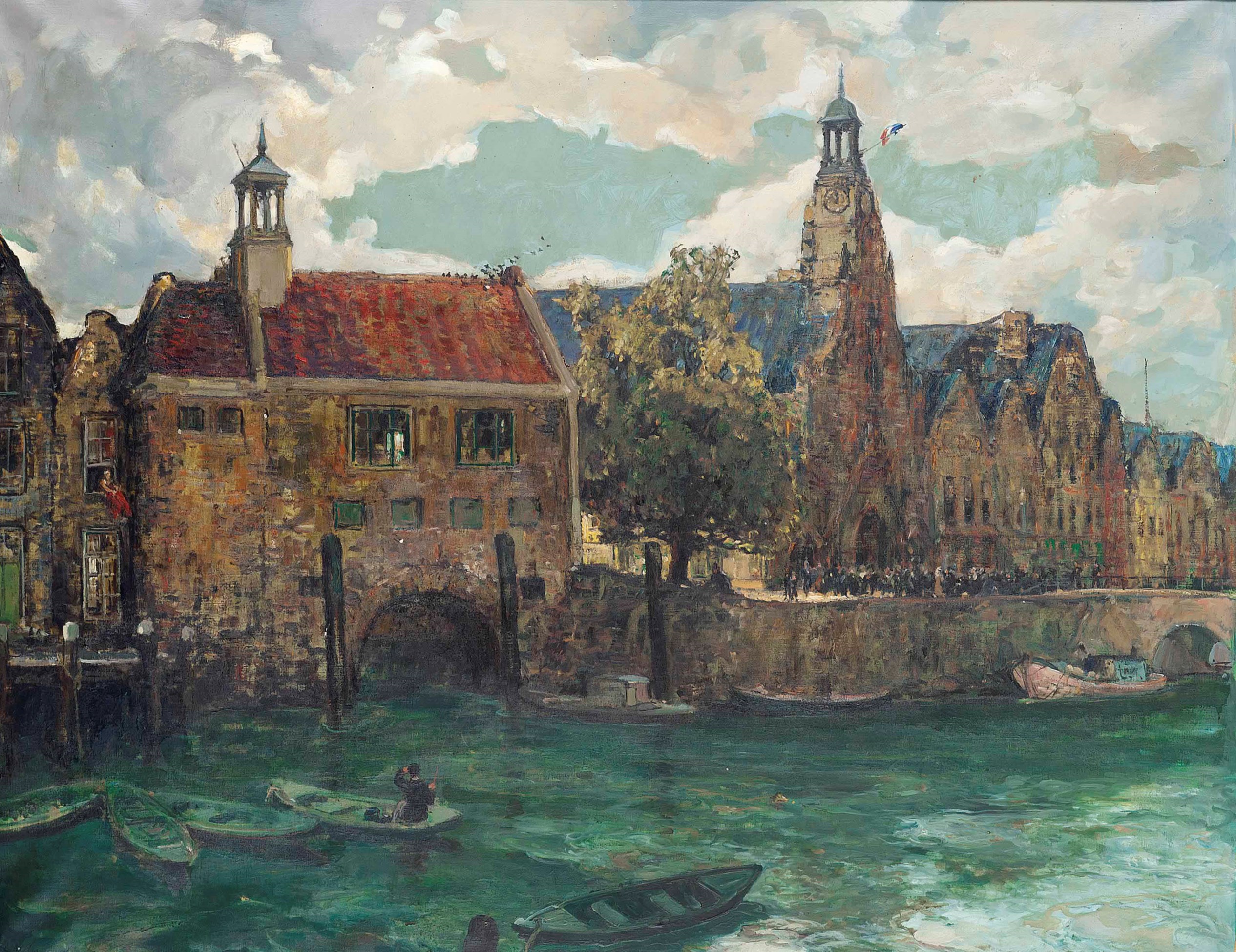 Alexander Jamieson, R.O.I. (1873-1937) , Sunday, midday at Rotterdam ...