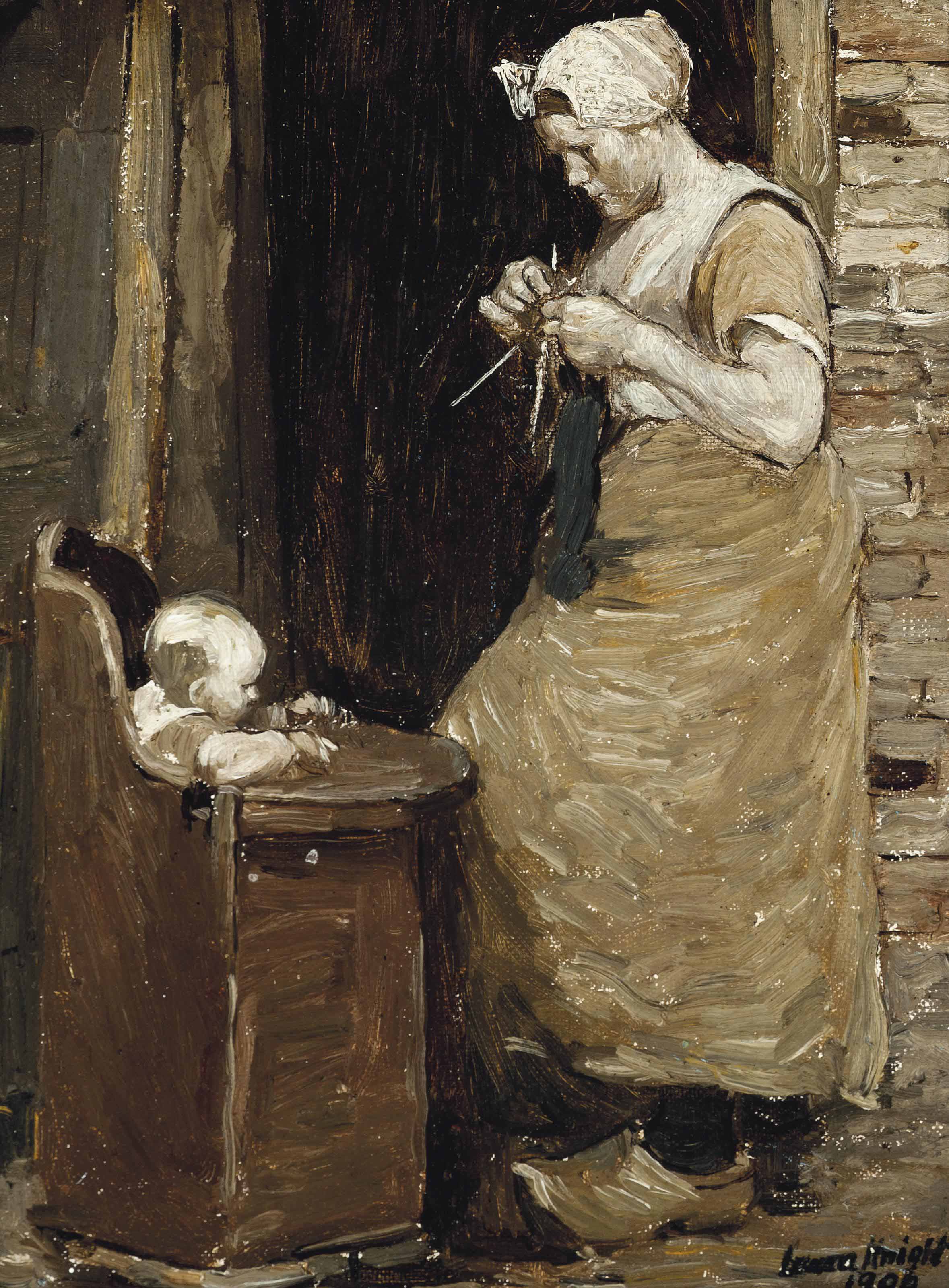 Dame Laura Knight, R.A., R.W.S. (1877-1970) , Mother and child | Christie's