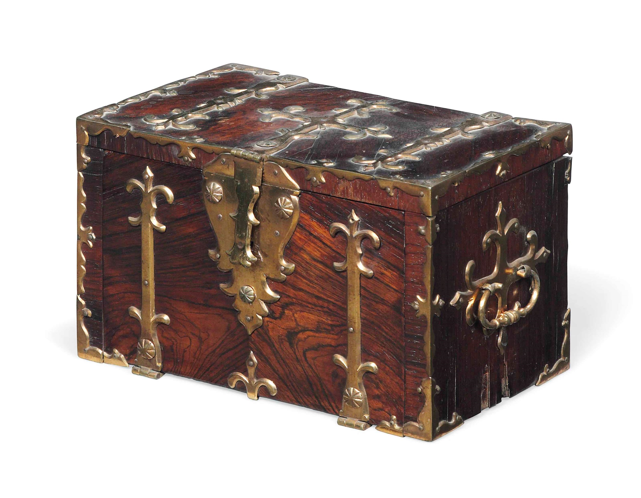 A LOUIS XIV BRASS-BOUND ROSEWOOD COFFRE FORT , LATE 17TH EARLY 18TH ...