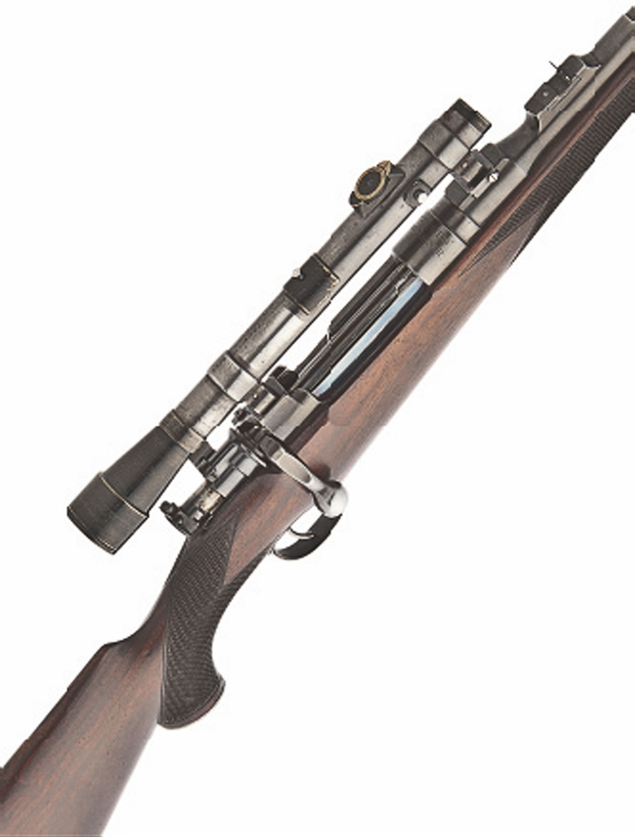 A CASED .350 (.400/350 RIMMED RIGBY MAGNUM) BOLT-MAGAZINE SINGLE SQUARE ...