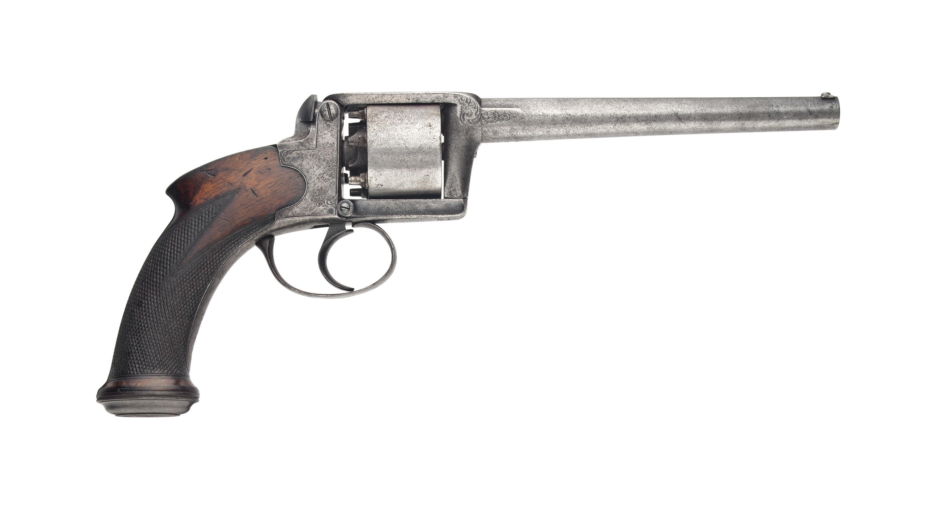 AN EXTREMELY RARE 100-BORE MOORE & HARRIS PATENT SIX-SHOT SELF-COCKING ...