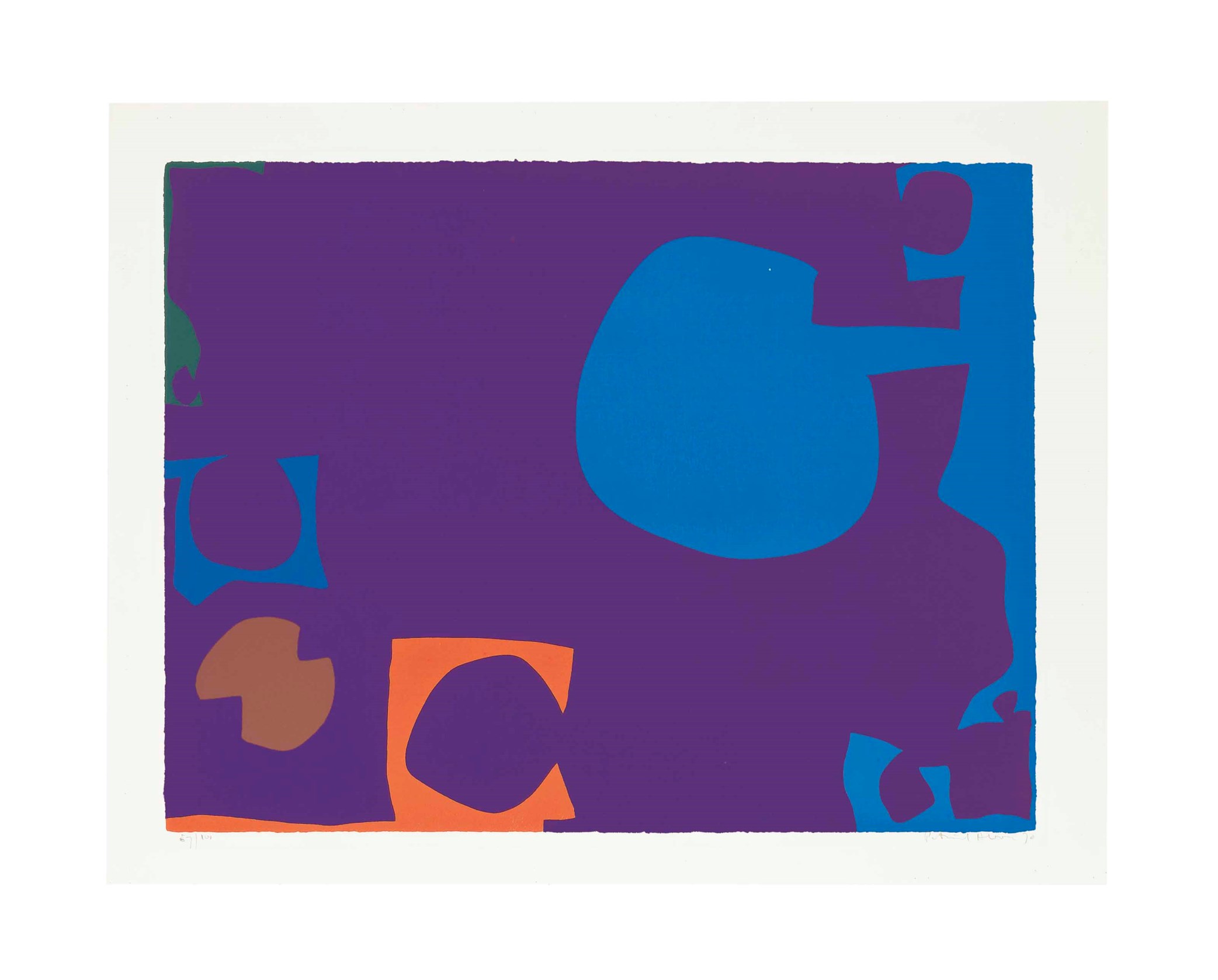 Patrick Heron (1920-1999) , Blue and Deep Violet with Orange, Brown and ...