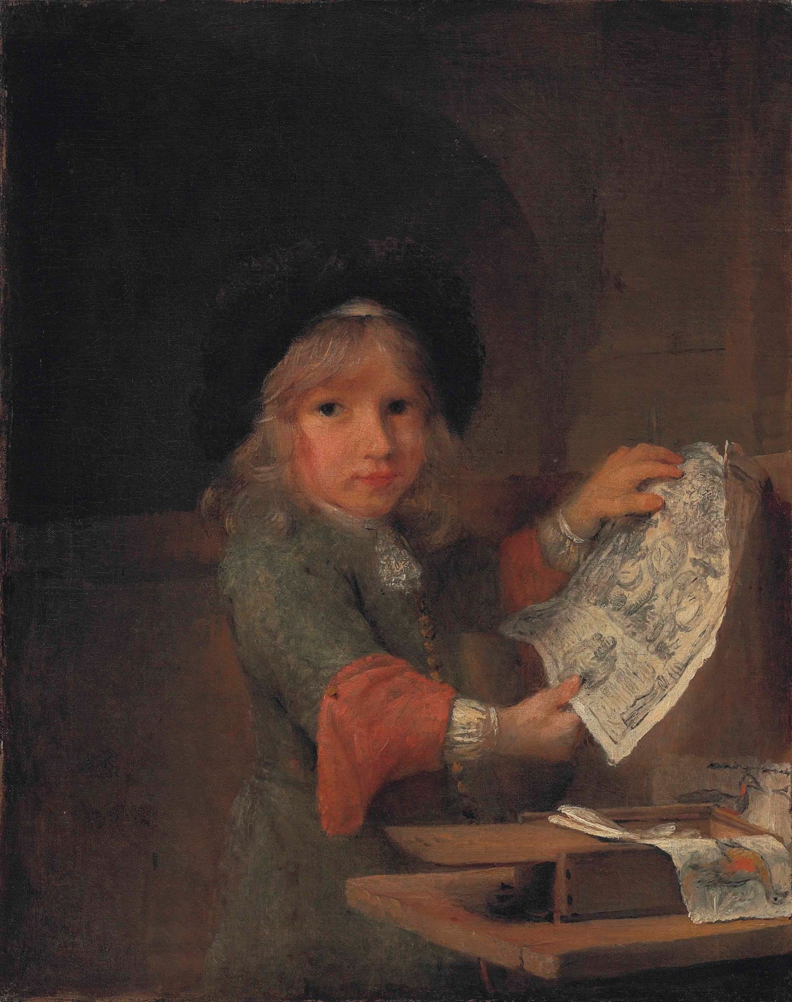 Attributed to Aert de Gelder (Dordrecht 1645-1727) , Portrait of a boy ...