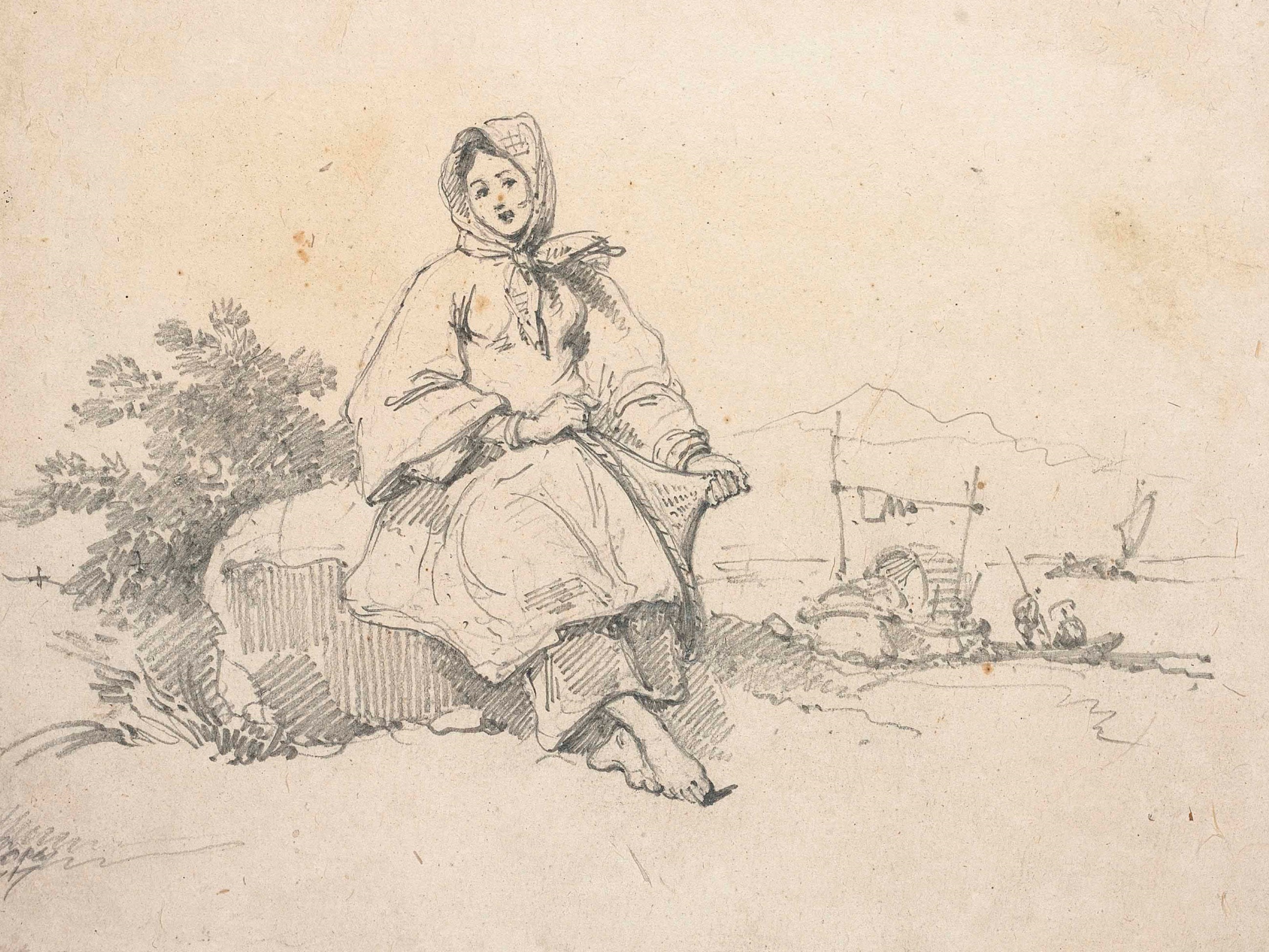 George Chinnery (1774-1852) , A Tanka girl, Macao | Christie's