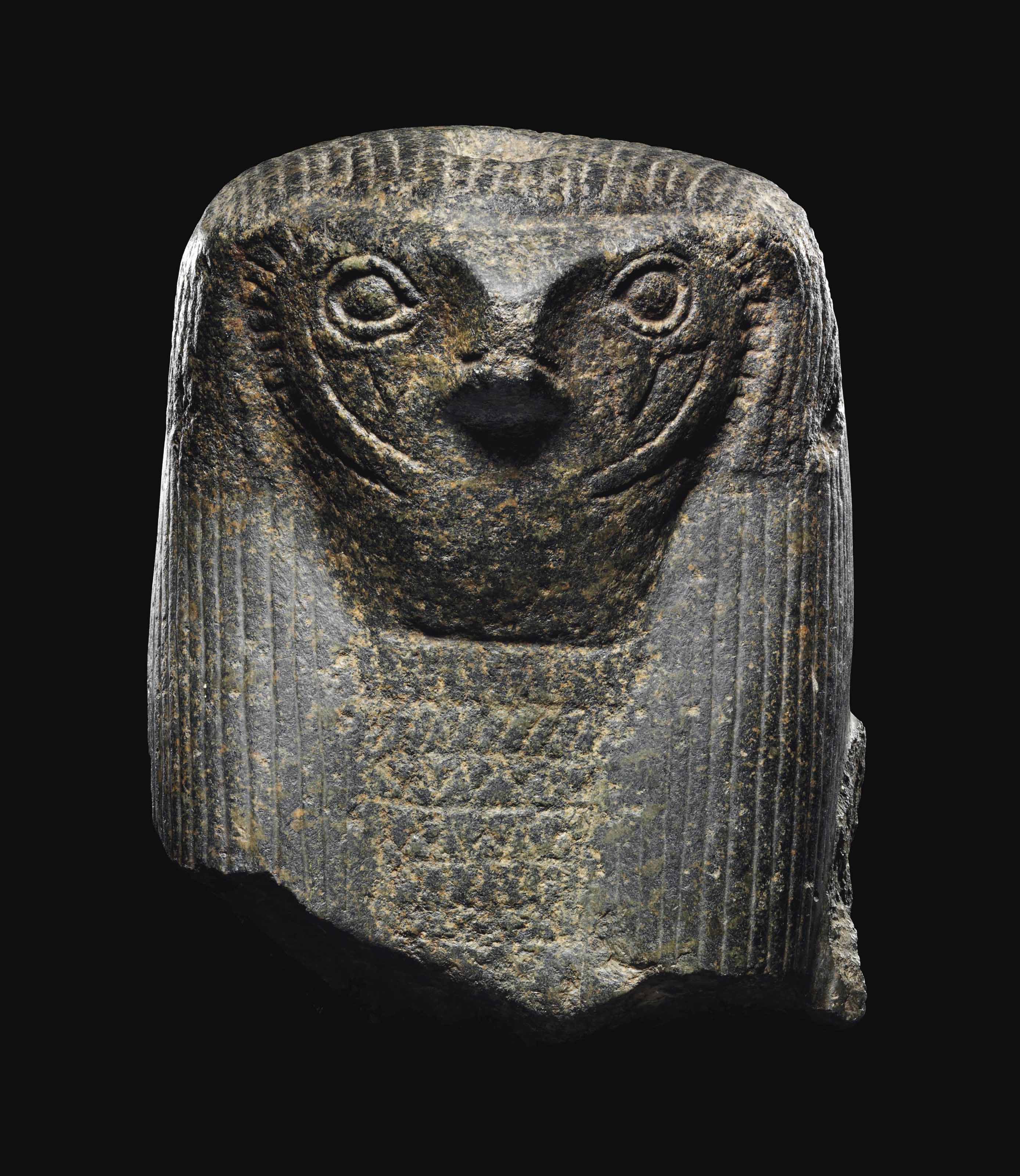 AN EGYPTIAN GRANITE FALCON HEAD OF THE GOD HORUS , NEW KINGDOM, DYNASTY ...