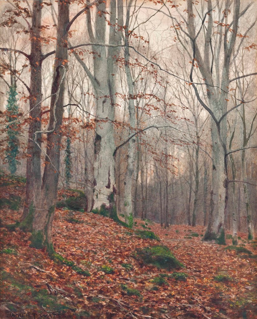 James Thomas Watts (1853-1930) , Woodland scenes: Spring; and Autumn ...