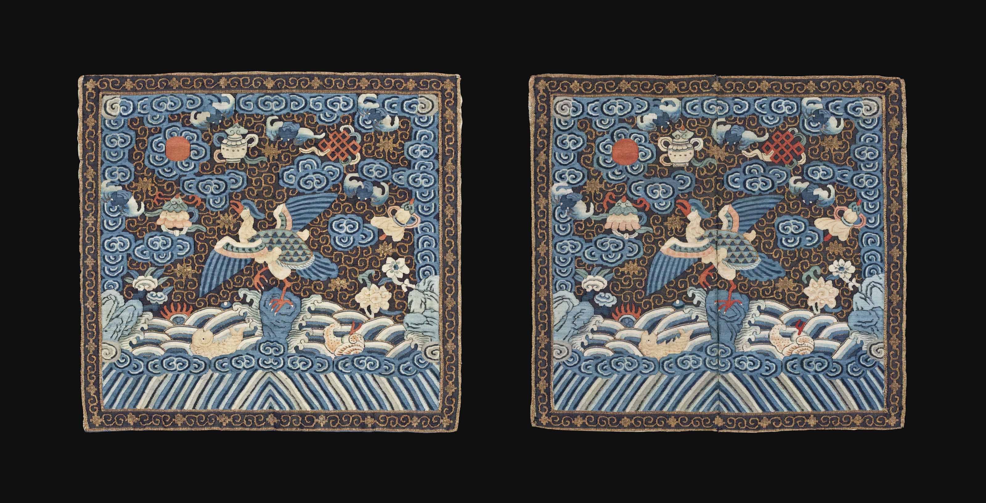 A PAIR OF CHINESE KESI 'MANDARIN DUCK' RANK BADGES, BUZI