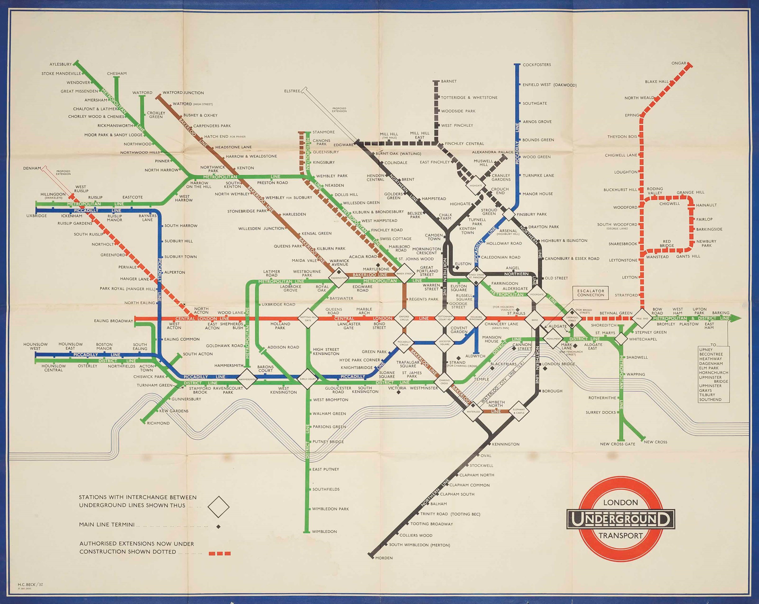 Harry Beck (Henry Charles Beck, 1902-1974) , UNDERGROUND MAP | Christie's