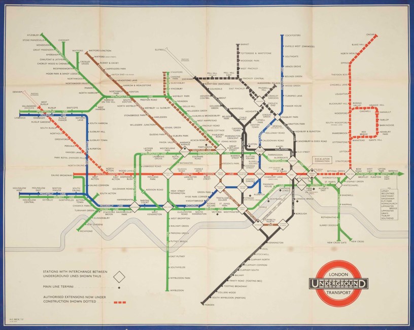 Harry Beck (Henry Charles Beck, 1902-1974) , UNDERGROUND MAP | Christie's