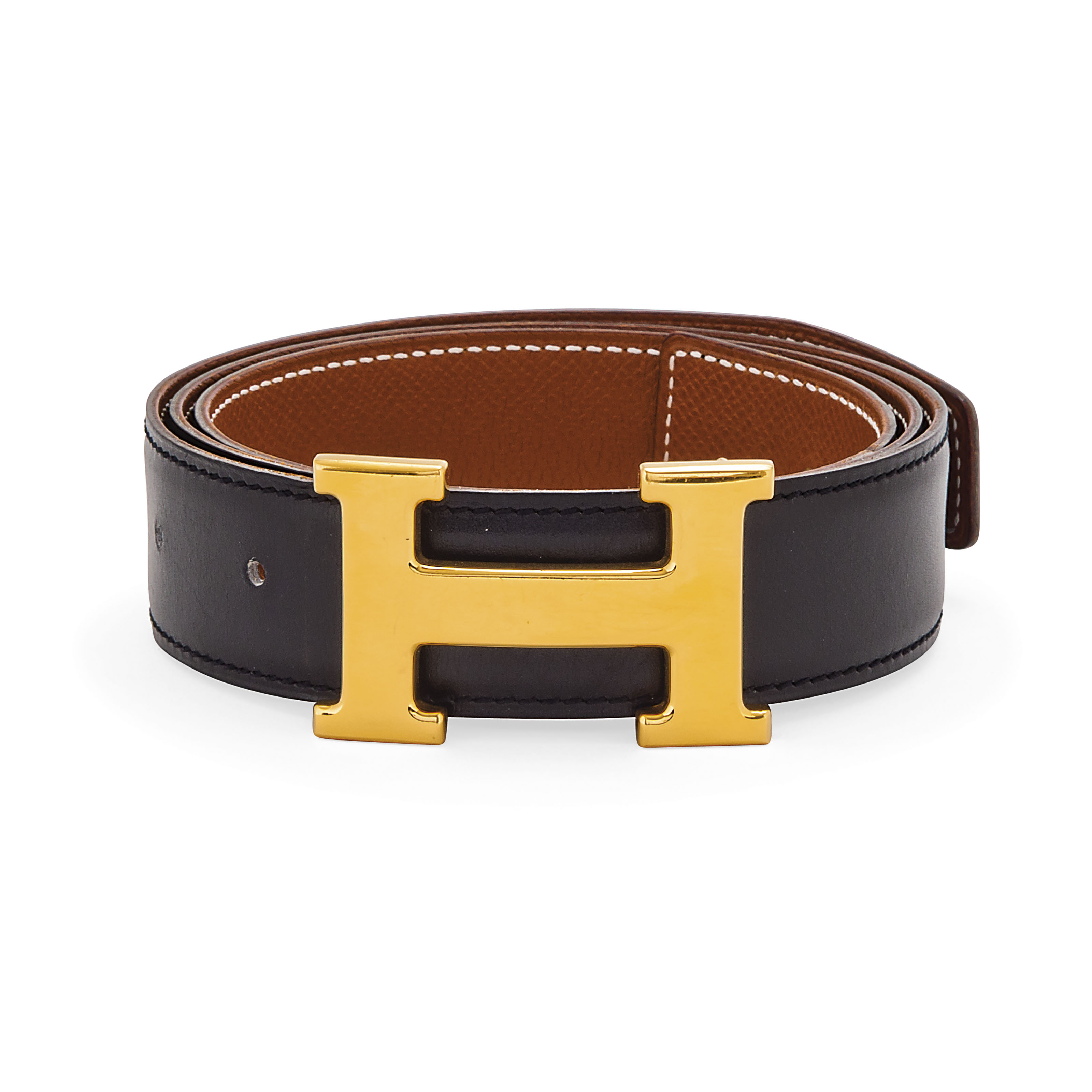 A BLACK LEATHER H BELT, TWO SILK SCARVES AND A LIMITED EDITION PACK OF ...