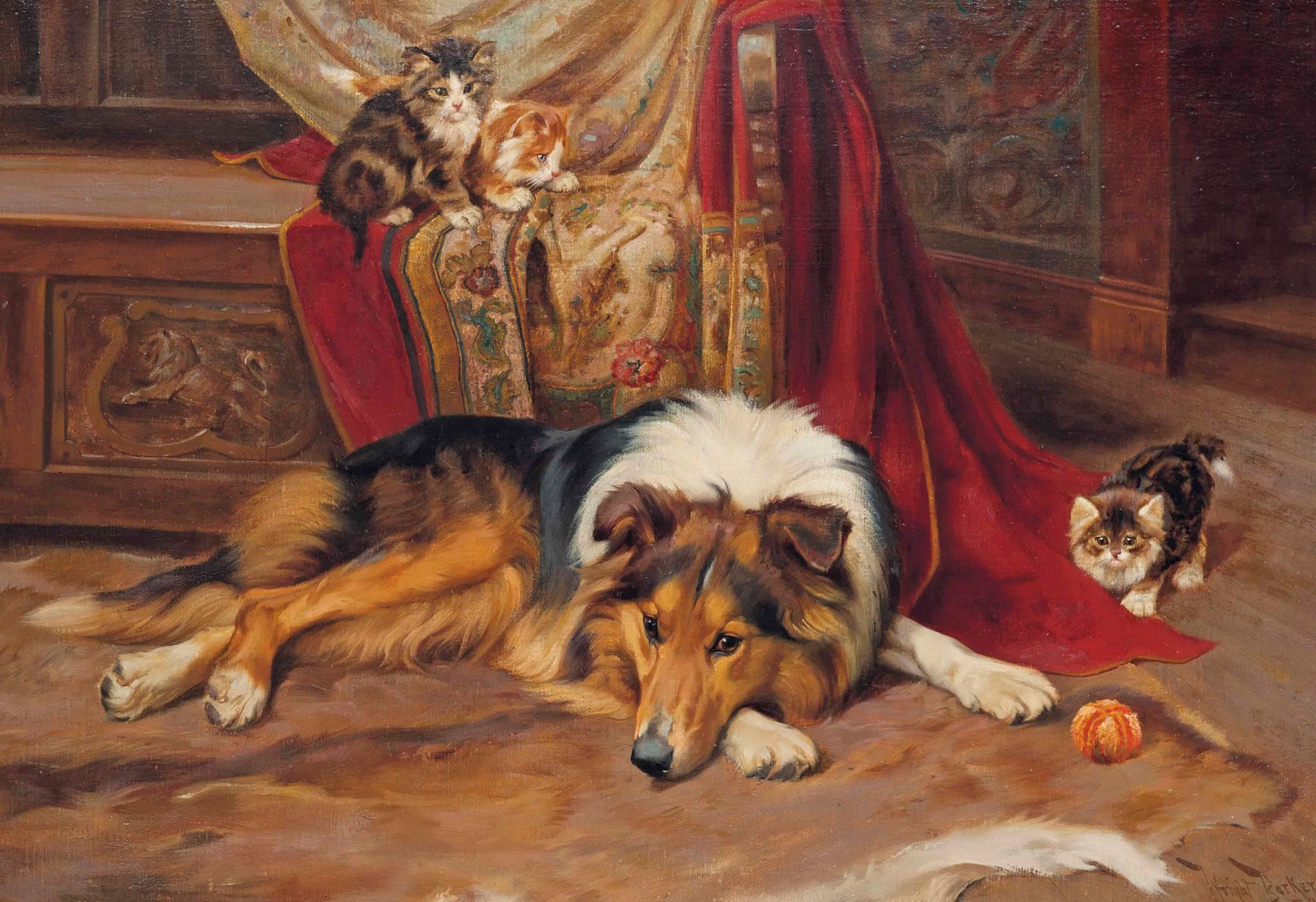 Wright Barker (1864-1941) , A reluctant playmate | Christie's