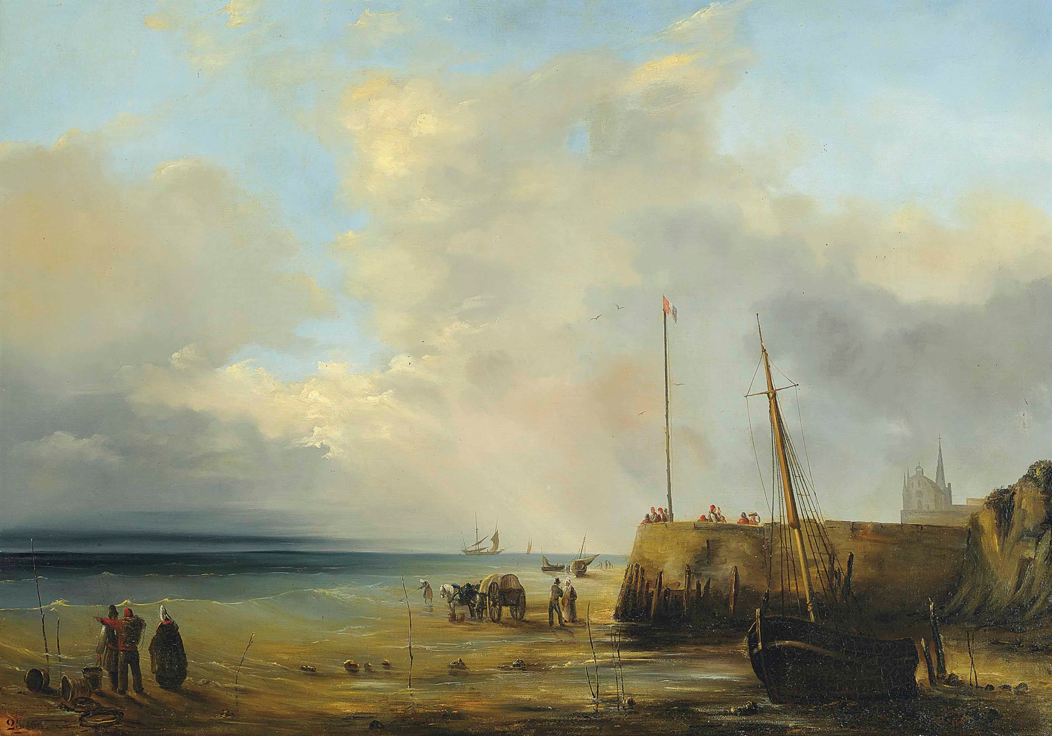 Baron Jean Théodore Antoine Gudin (FRENCH, 1802-1880) , Fishermen at ...