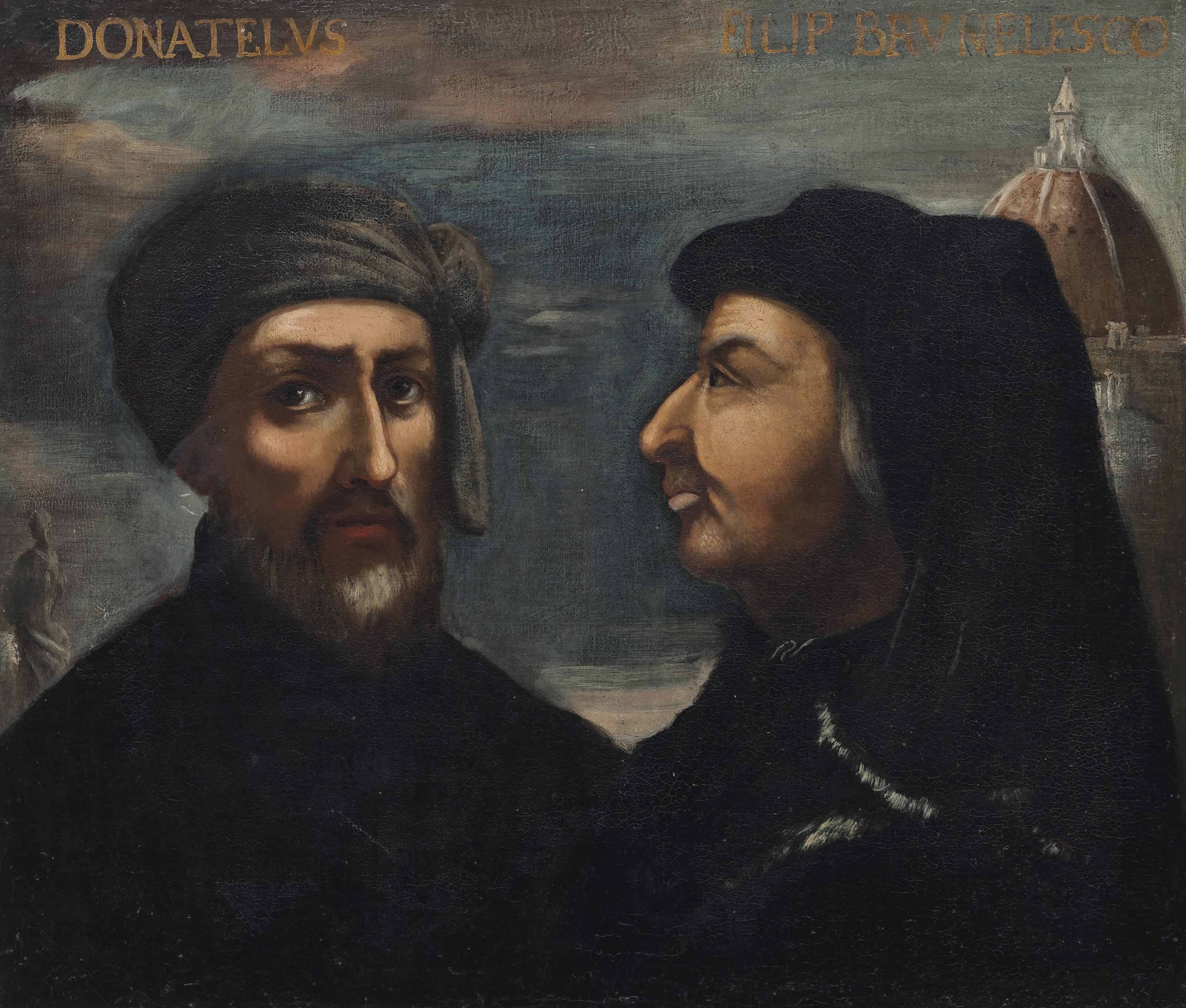 Italian School, 17th Century , Double-portrait of Donatello (c.1386 ...