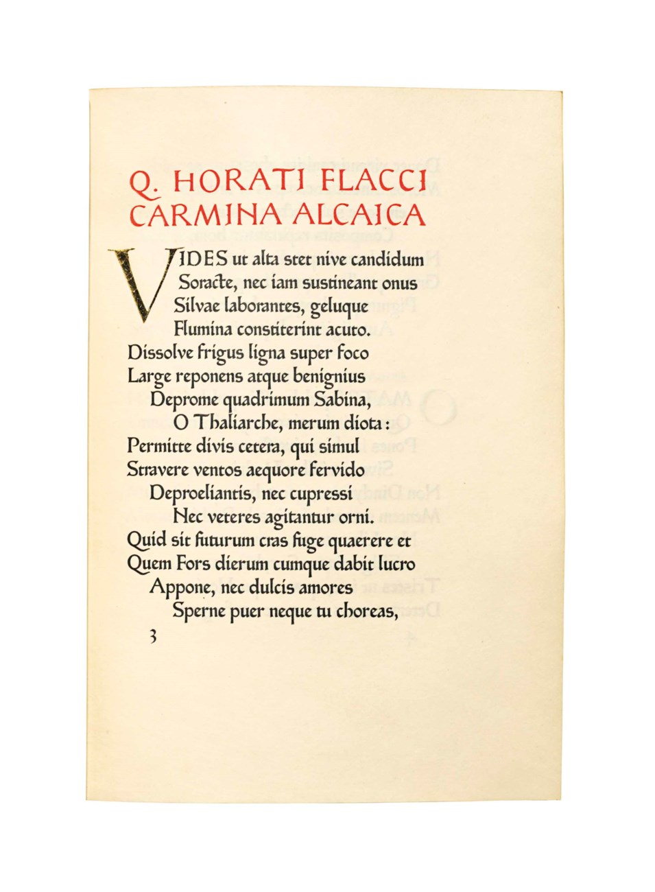 ASHENDENE PRESS -- HORACE. Quinti Horati Flacci Carmina Alcaica ...