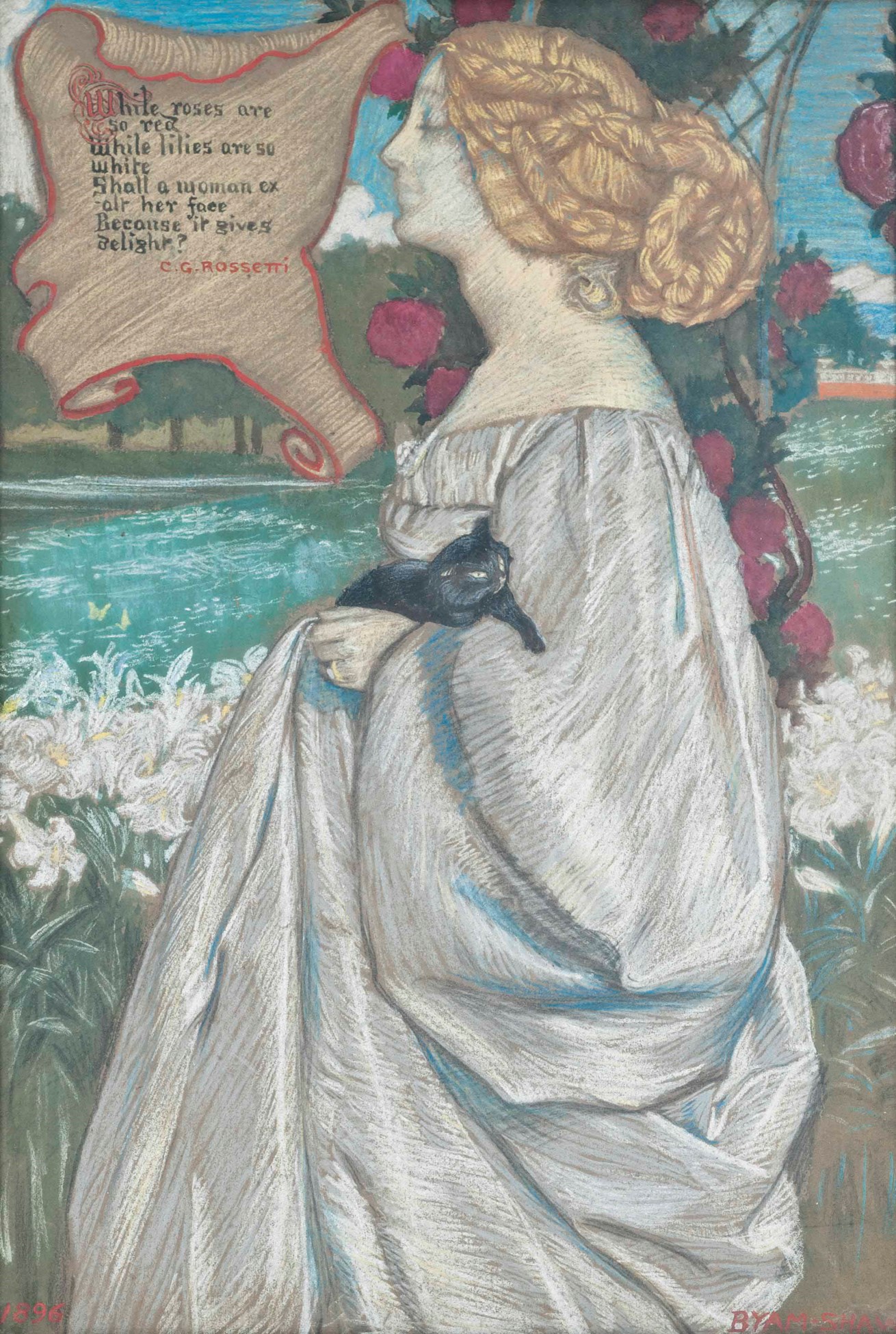 John Byam Liston Shaw, A.R.W.S. (1872-1919) , 'While roses are so red ...