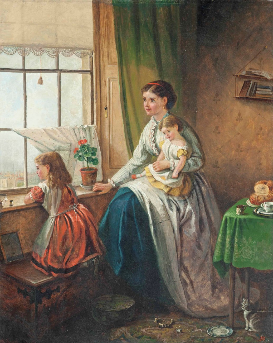 Jane Maria Bowkett (1837-1891) , Looking out for Papa | Christie's