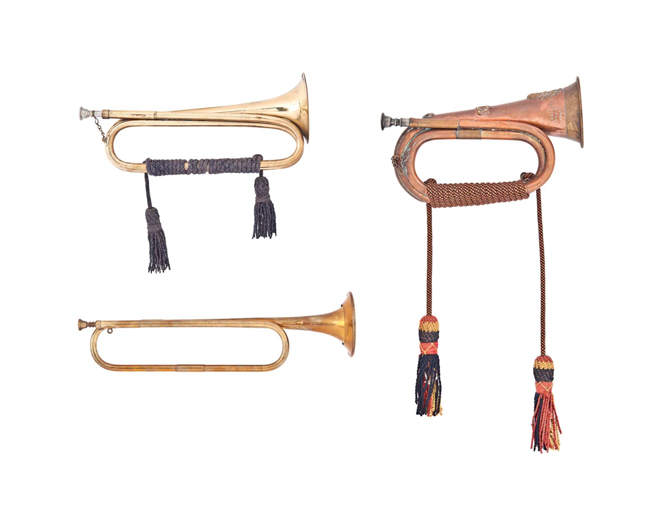 THREE BRASS MILITARY BUGLES , LATE 19TH EARLY 20TH CENTURY | Christie's